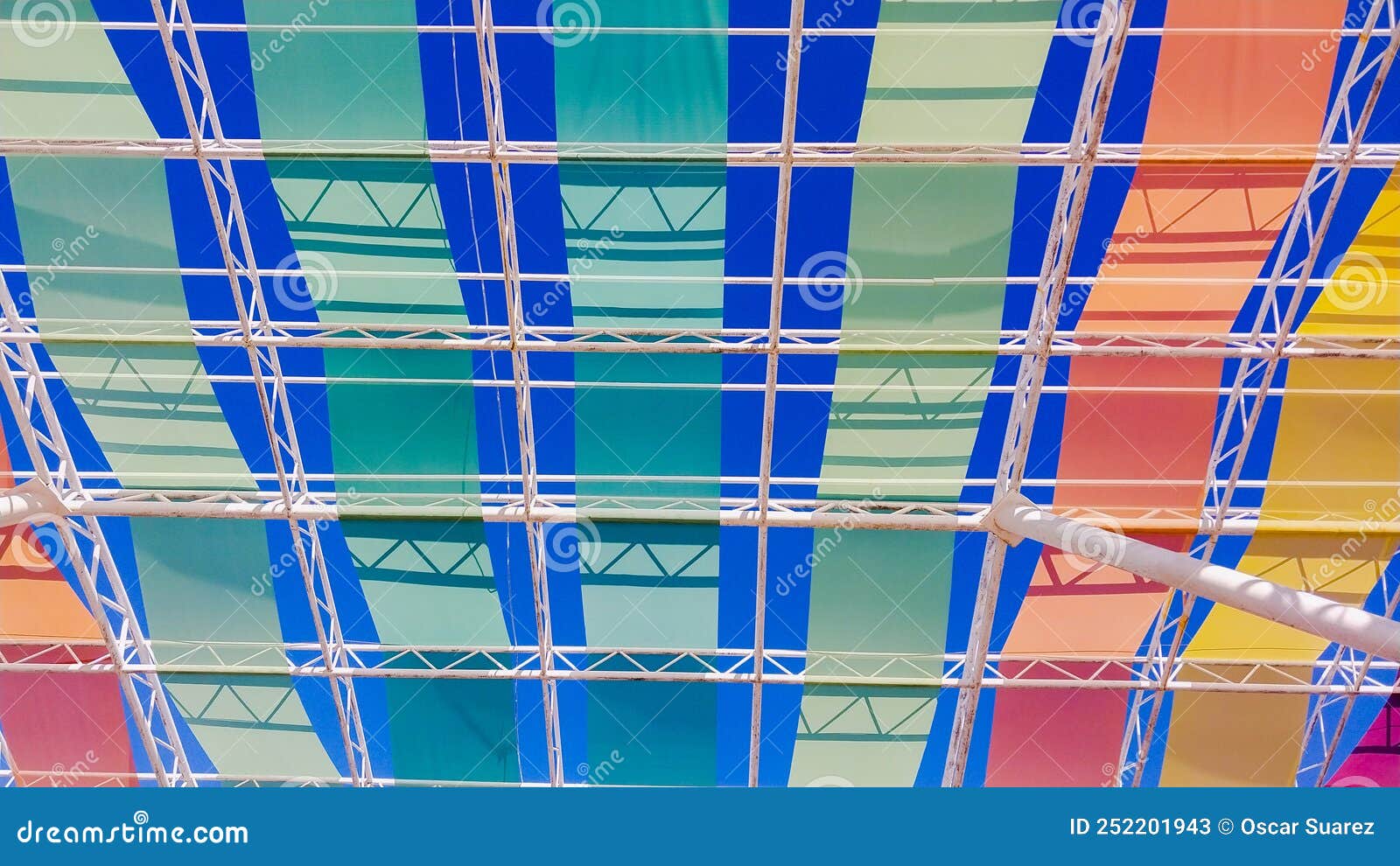 Large Metal Structure Interwoven with Panels of Intense Colors ...