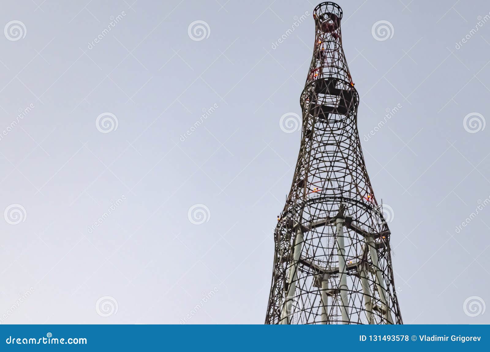 Large Metal Tower on the Background of the Evening, Cloudless Sky Stock ...