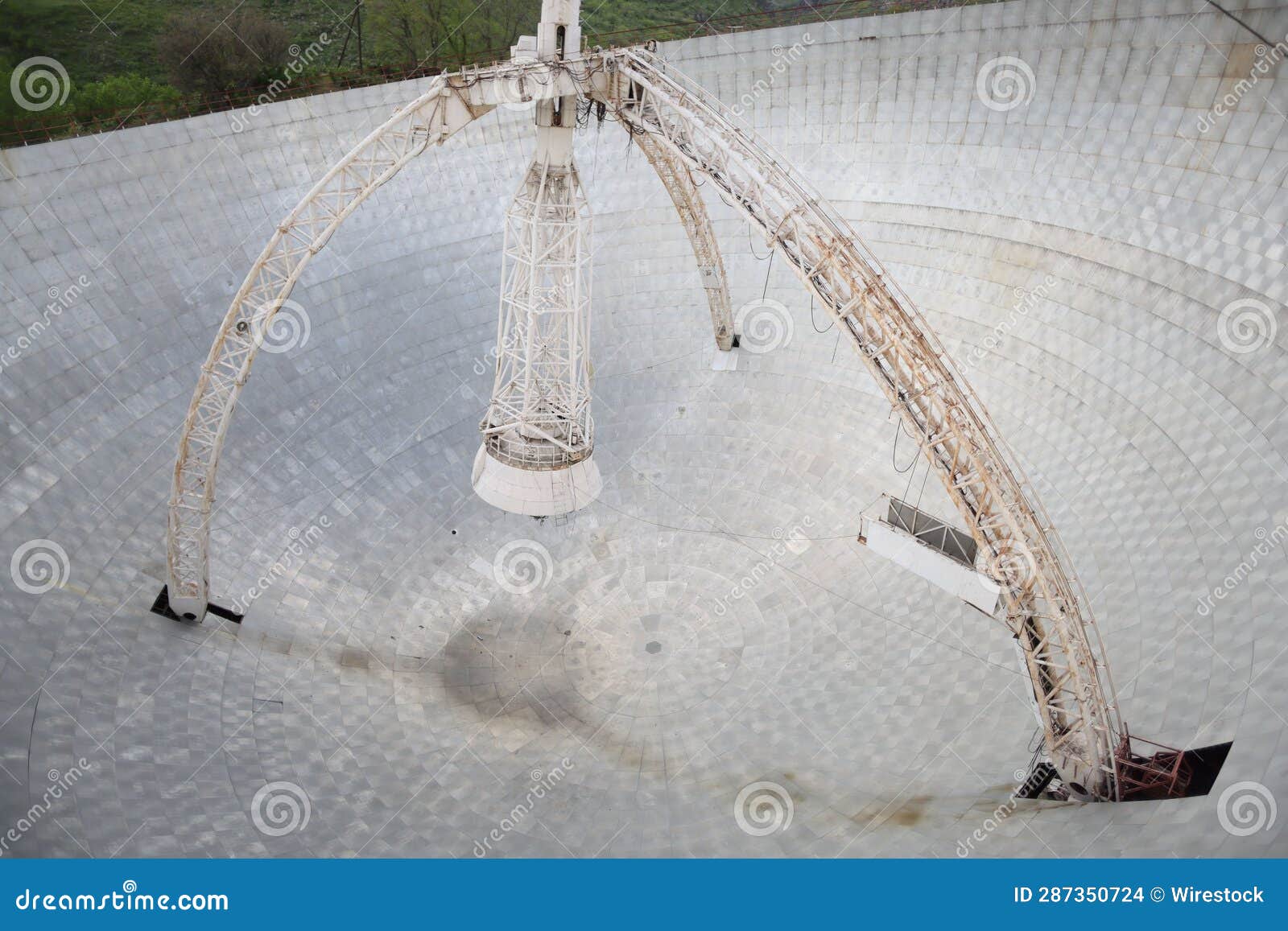 A Large Metallic Sphere Platform with an Antenna in it Stock Photo ...