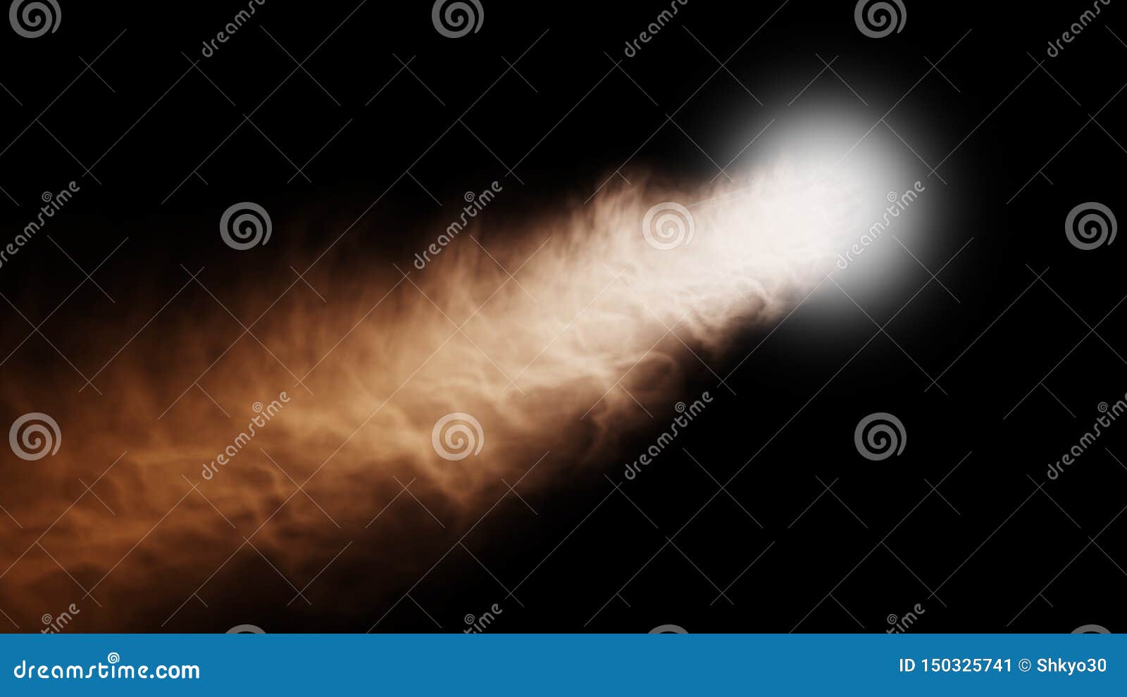 Large Meteor Burning with an Orange Tail Stock Illustration ...