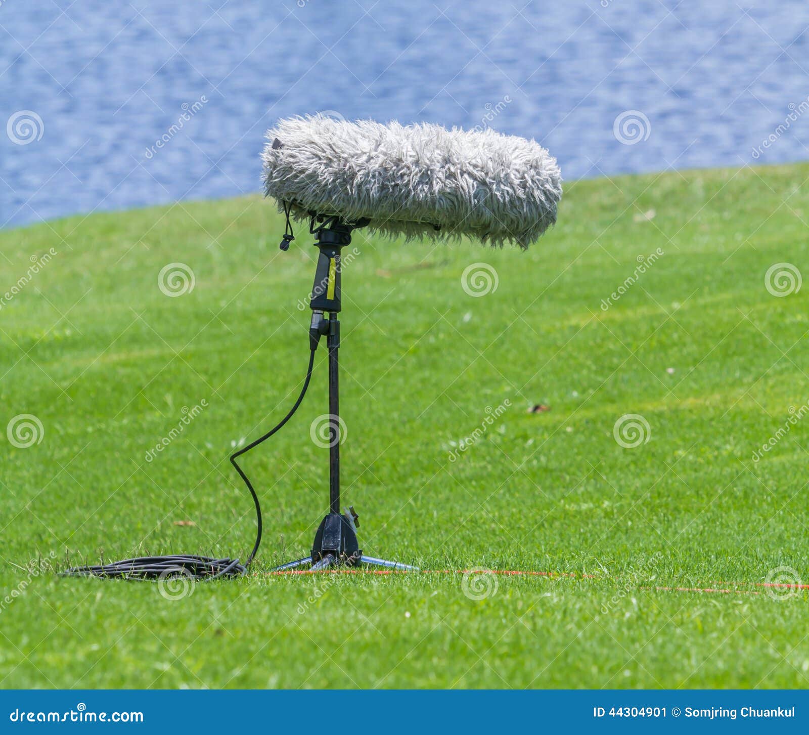 Microphone Boom Type. Sound Recorder Boom Mic And Tripod Stand Stock ...