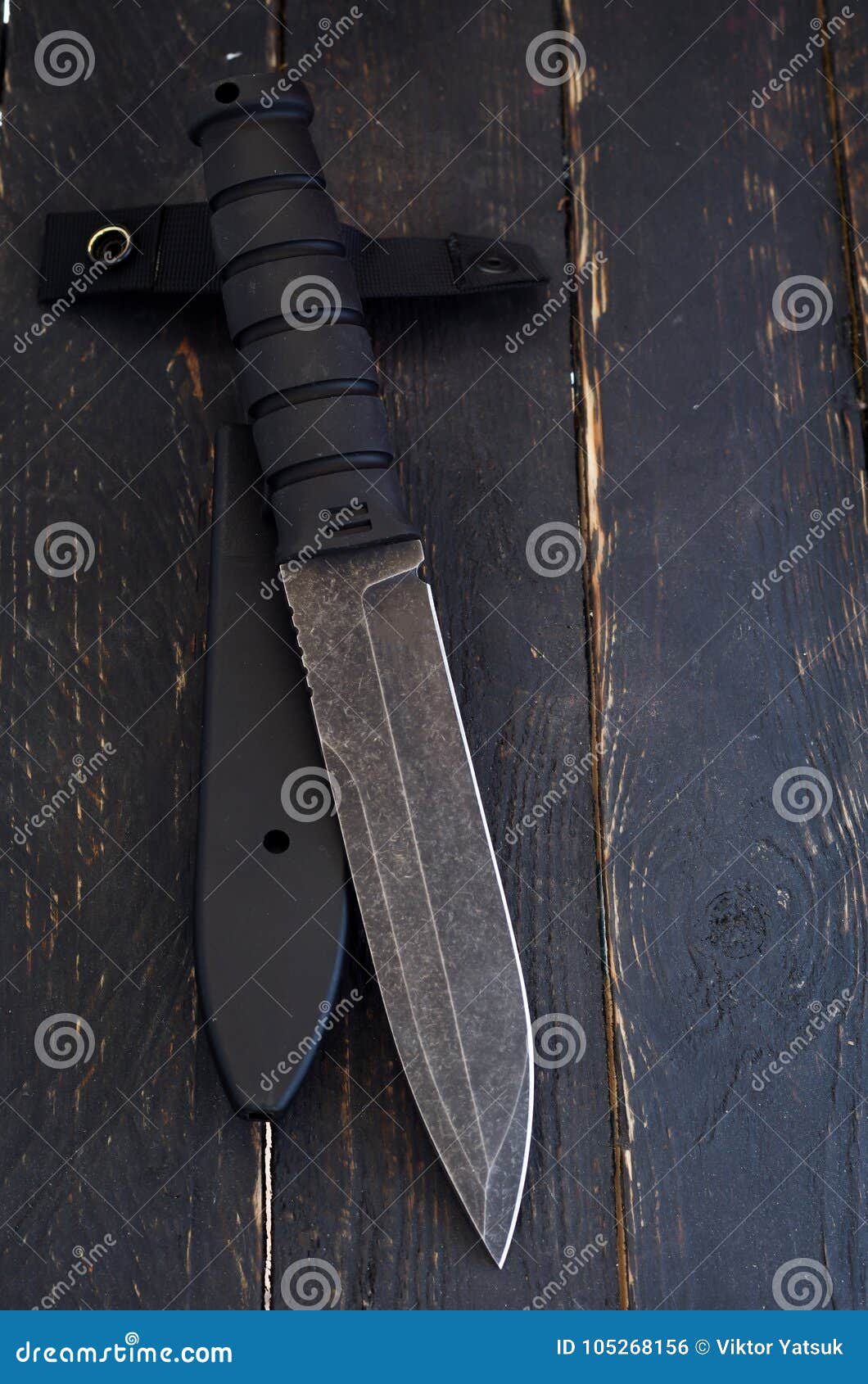 A Large Military Knife with a Sharp Blade. Stock Photo - Image of ...