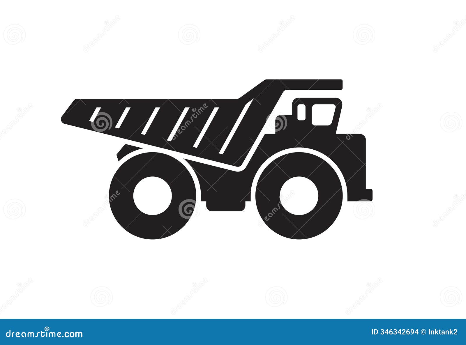 Large Mining Dump Truck Silhouette Symbol Stock Vector - Illustration ...