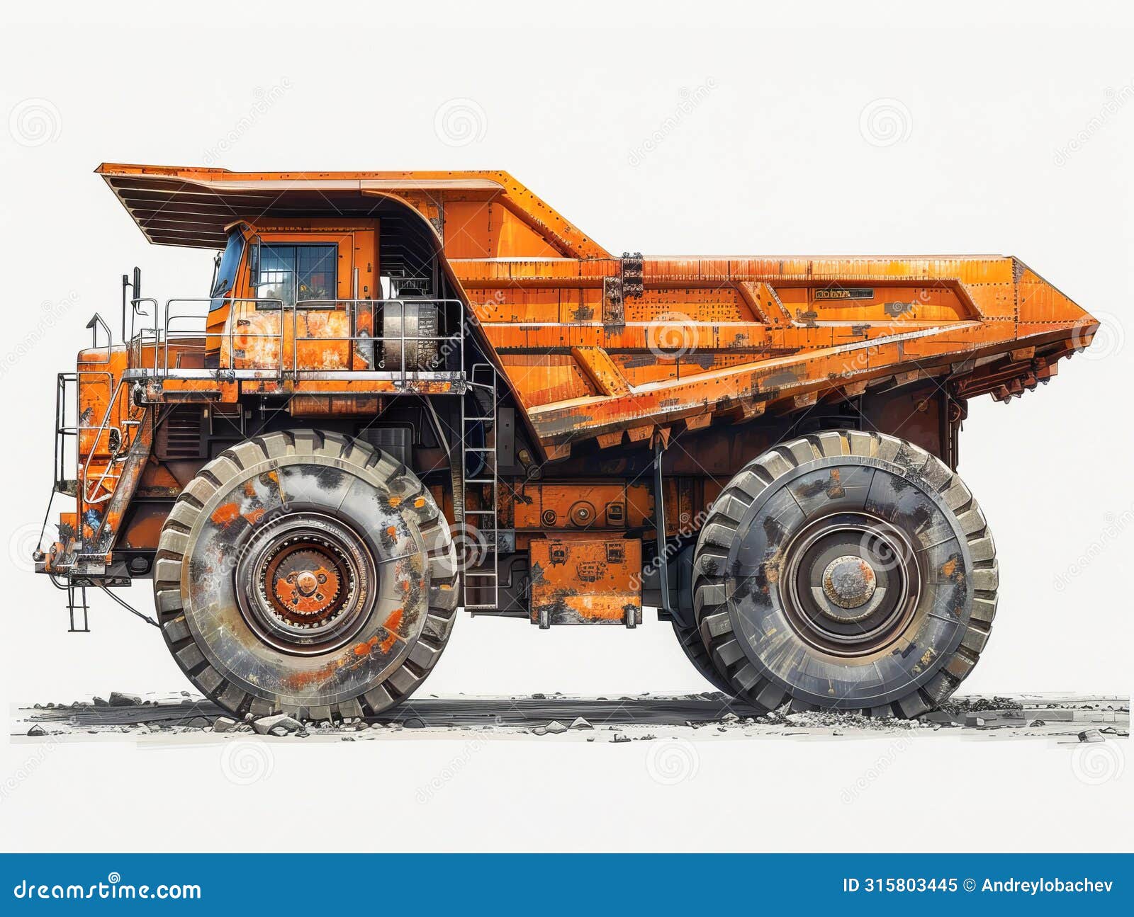 Large Mining Dump Truck on a White Background Stock Image - Image of ...
