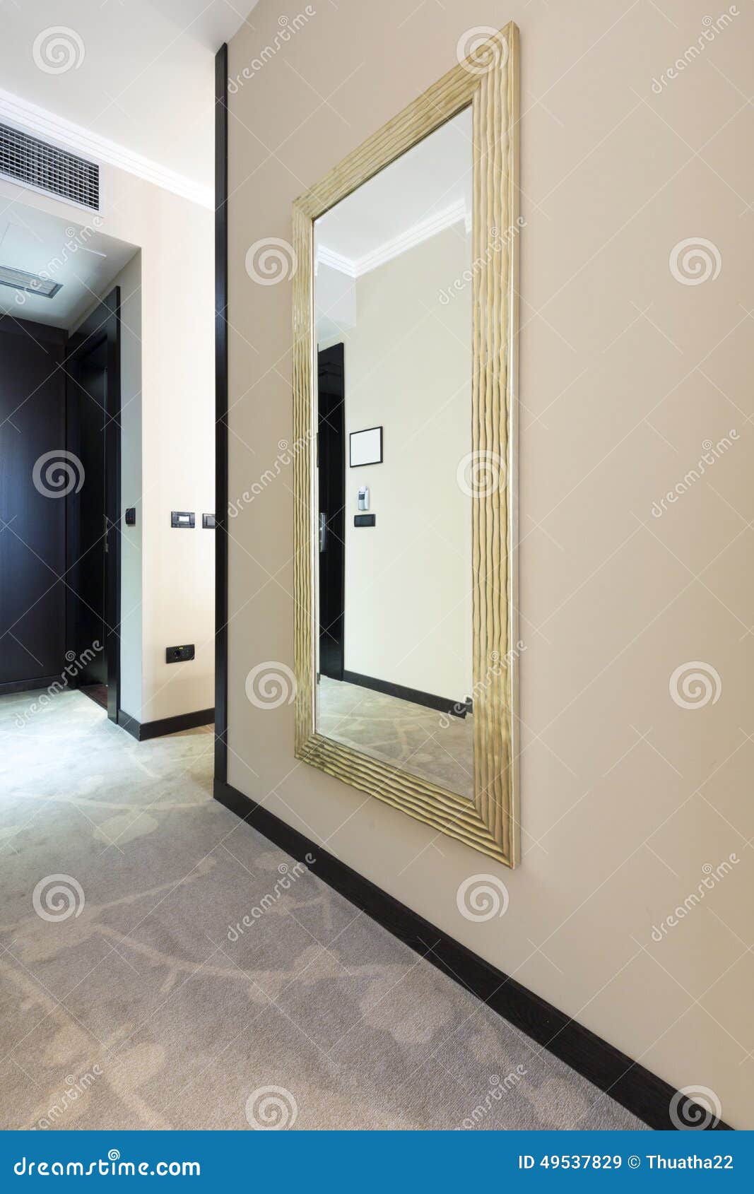 Large Mirror in Hotel Lobby Stock Image - Image of space, decoration ...