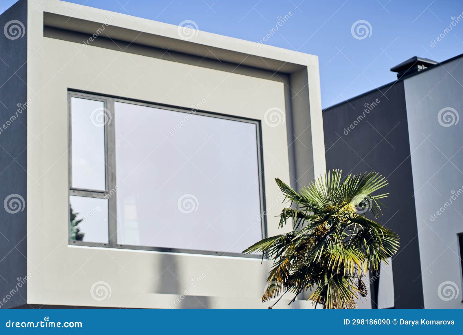 Large Mirrored Window. Modern Elements in Modern Architecture Stock ...