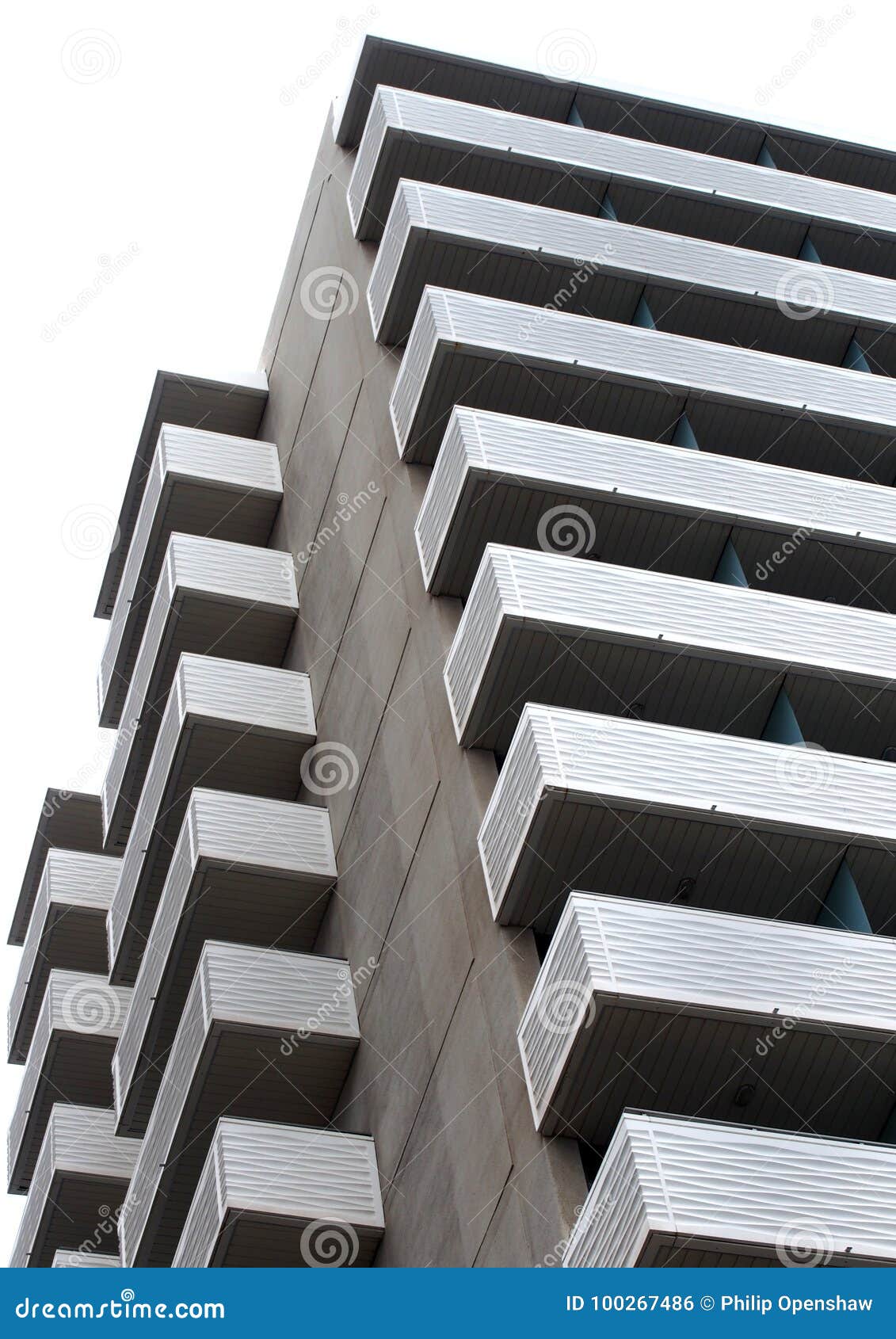 Large Modern Apartment Block with External Balconies Stock Photo ...