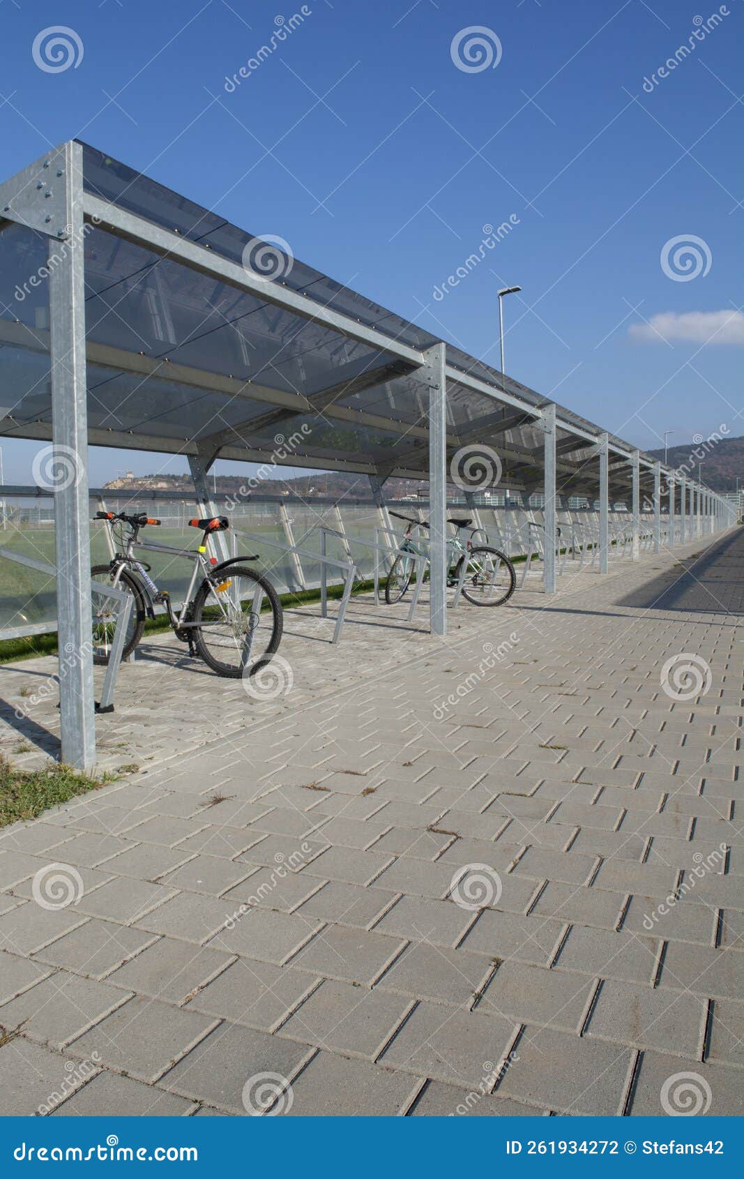 Large Modern Bicycle Parking Outside of the Industrial Area Stock Photo ...