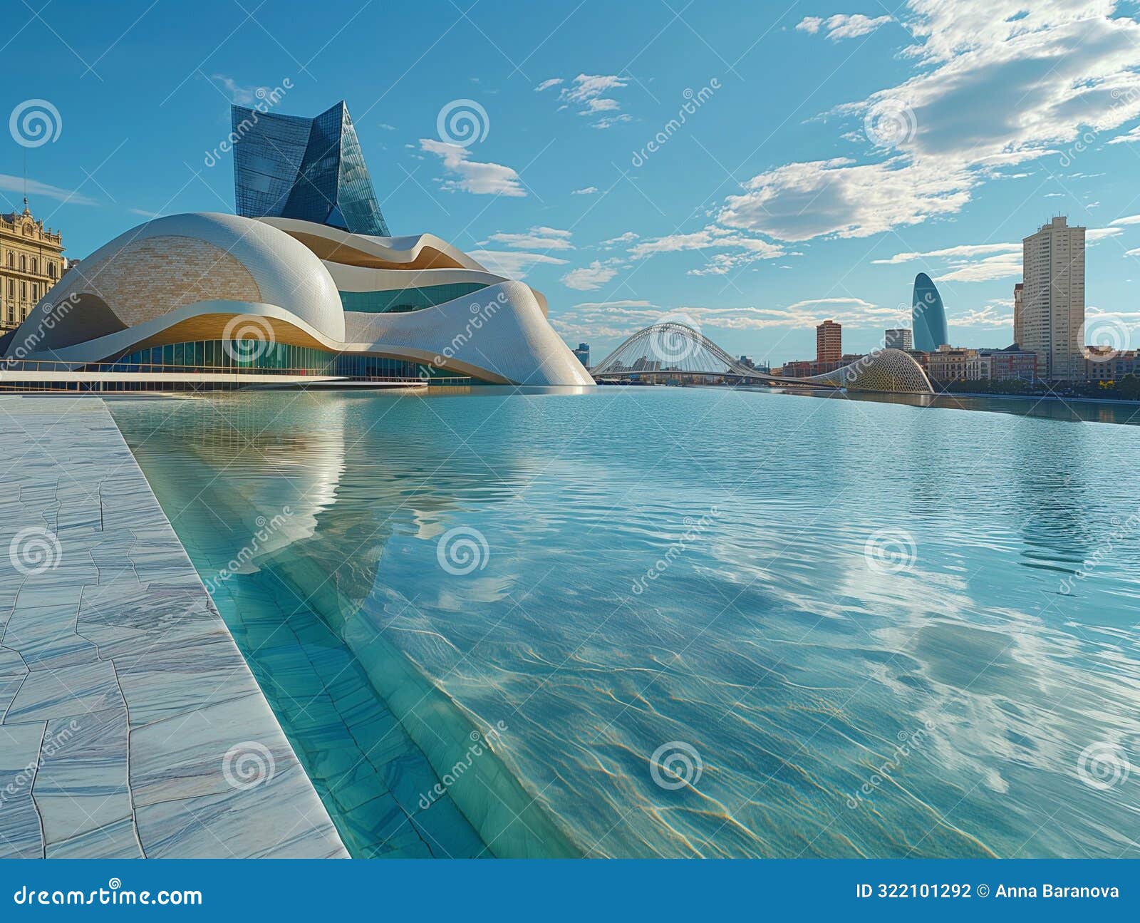 A Large Modern City Building in the Style of Monumental Architecture ...