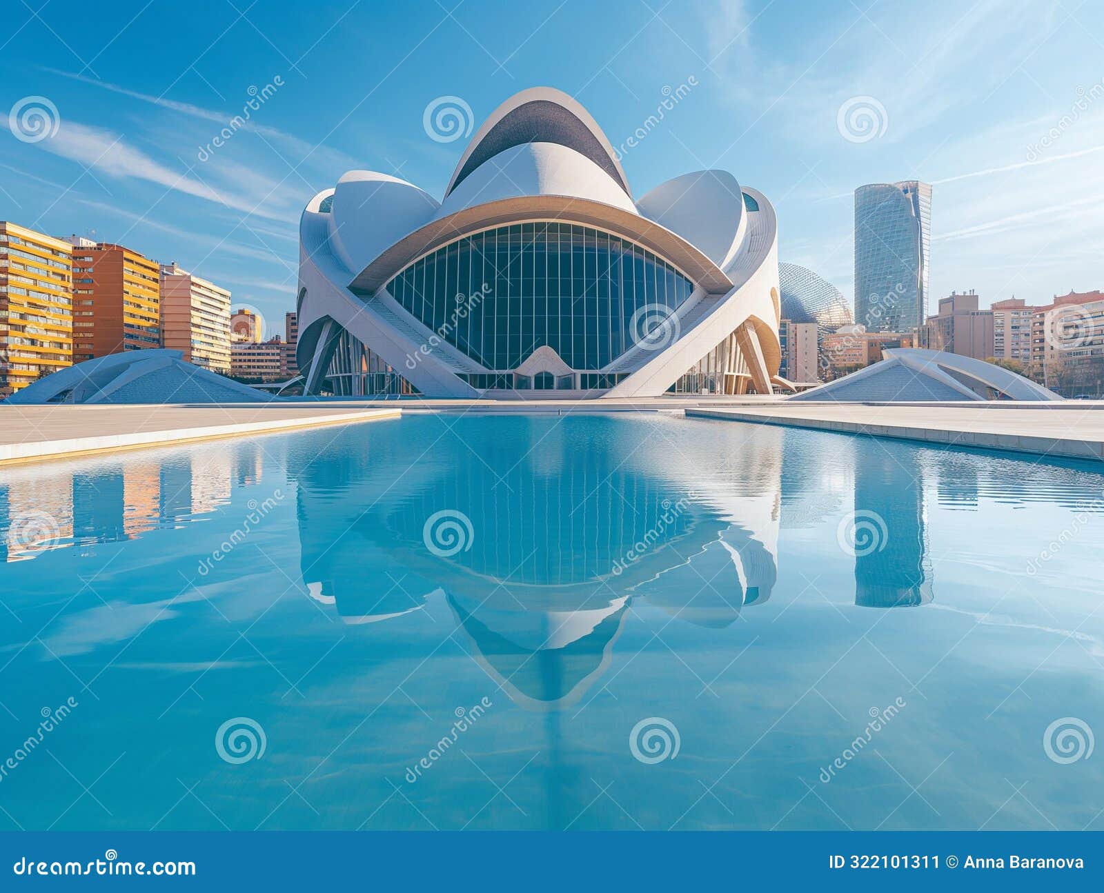 A Large Modern City Building in the Style of Monumental Architecture ...