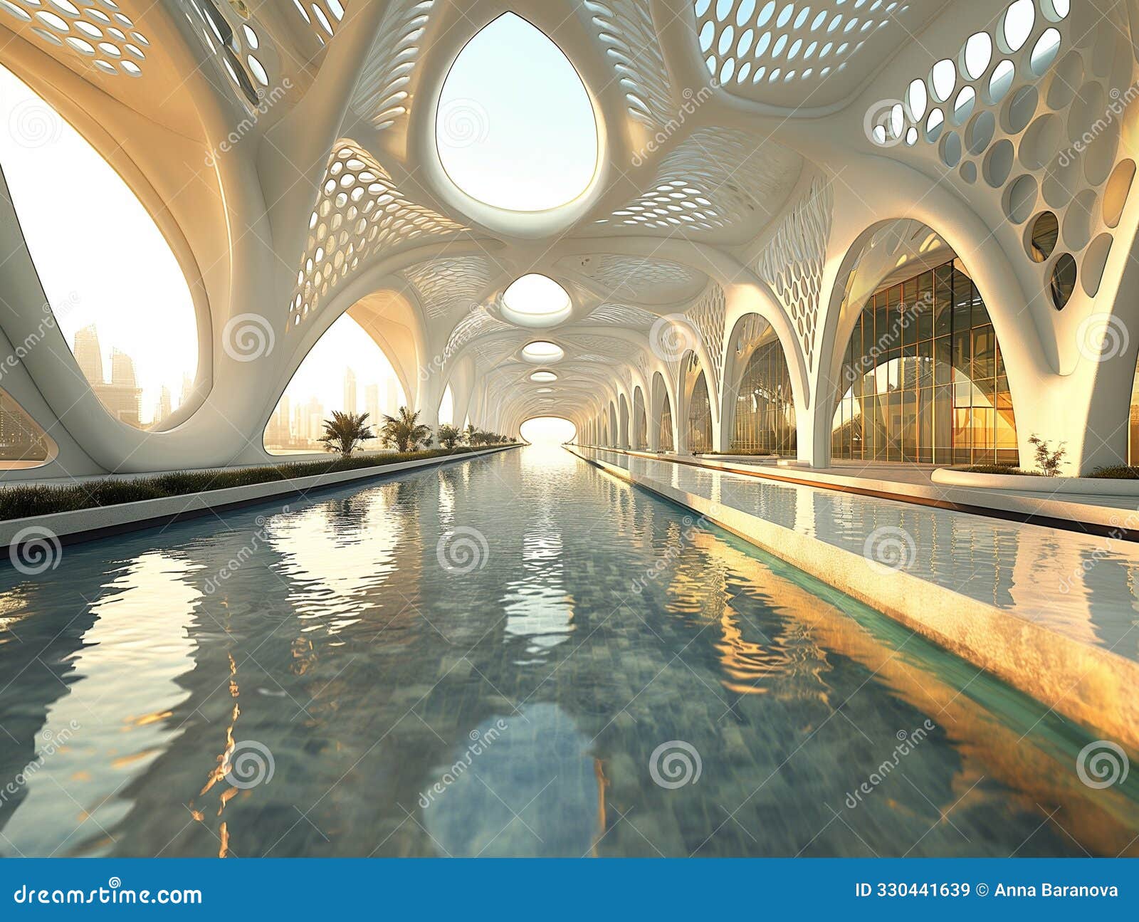 A Large Modern City Building in the Style of Monumental Architecture ...