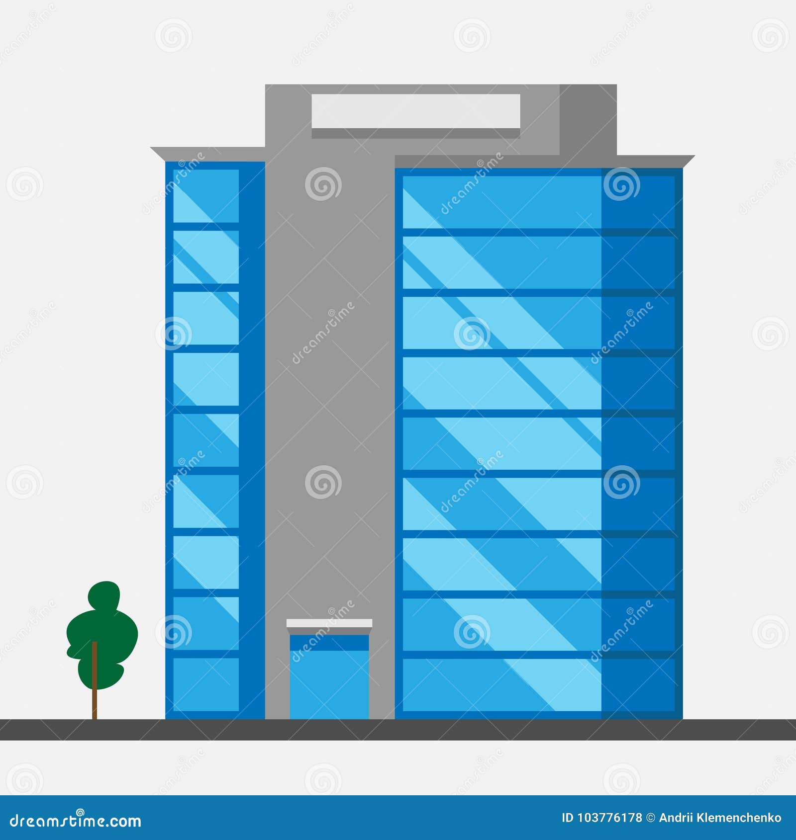 A Large Modern Commercial Office Building . Vector Illustration. Stock ...