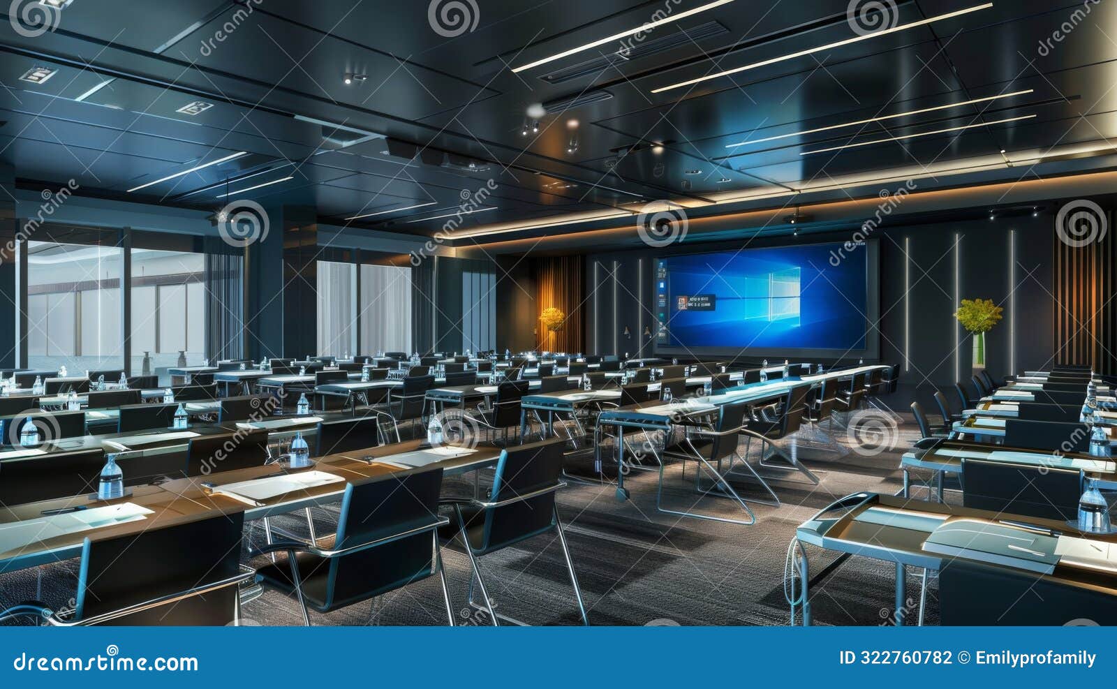 Large Modern Conference Room Setup Stock Photo - Image of conference ...