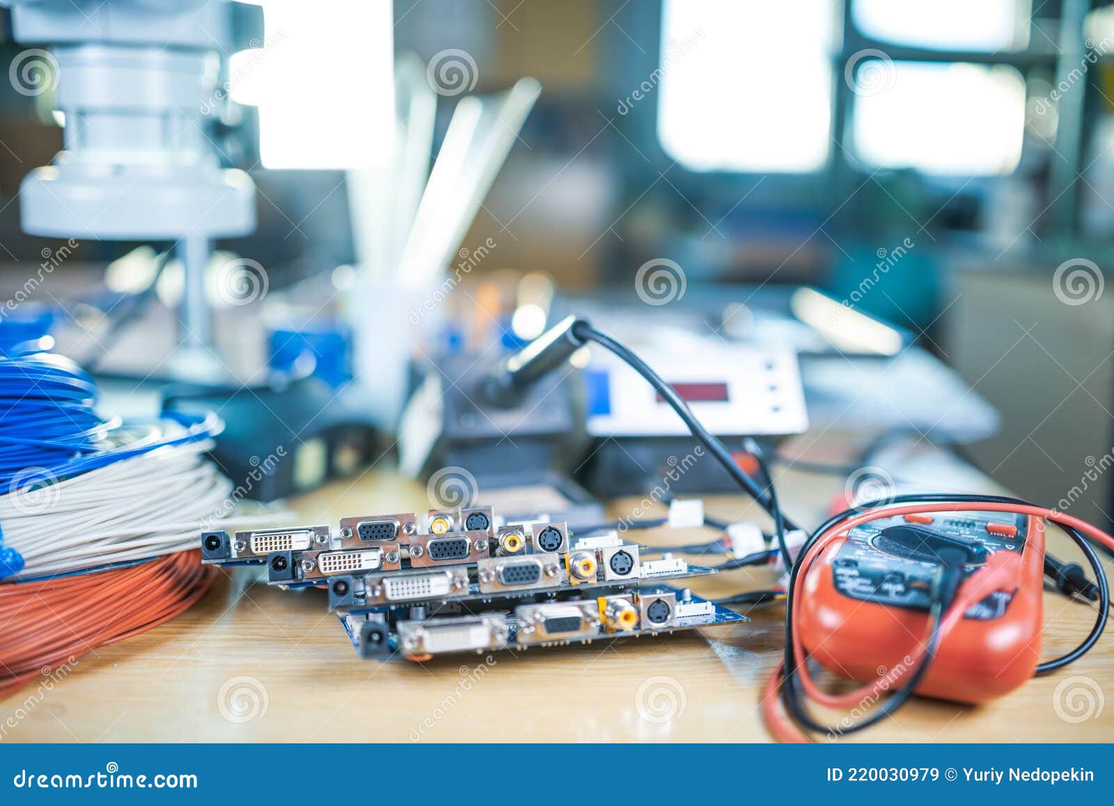 Modern Microscope, Electronic Components in a Scientific Laboratory ...