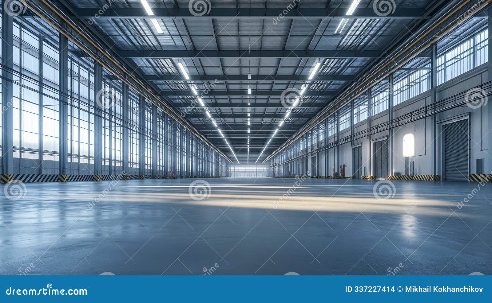 Large Modern Empty Storehouse Stock Photo - Image of business ...