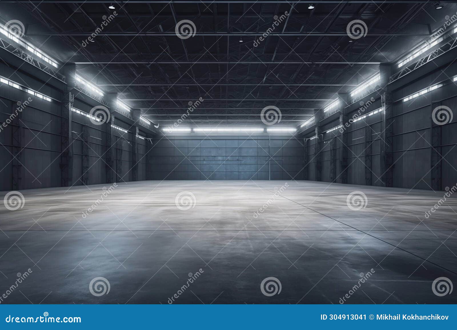 Large Modern Empty Storehouse Stock Image - Image of garage, indoor ...