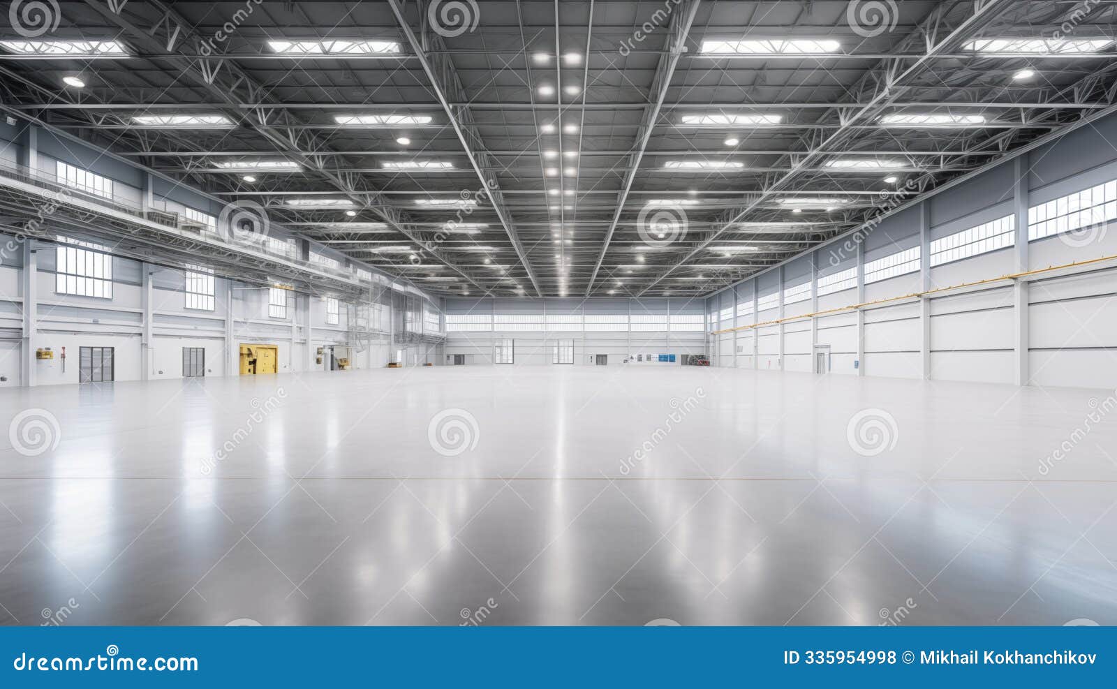 Large Modern Empty Storehouse Stock Photo - Image of factory, concrete ...