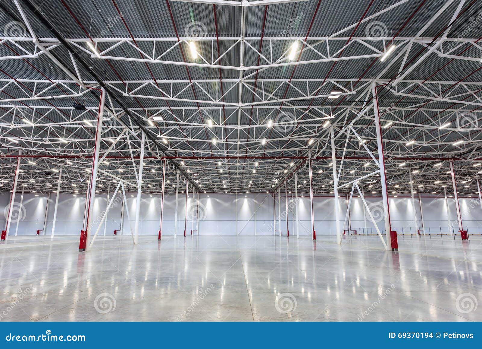 Large Modern Empty Warehouse Stock Photo - Image of light, concept ...