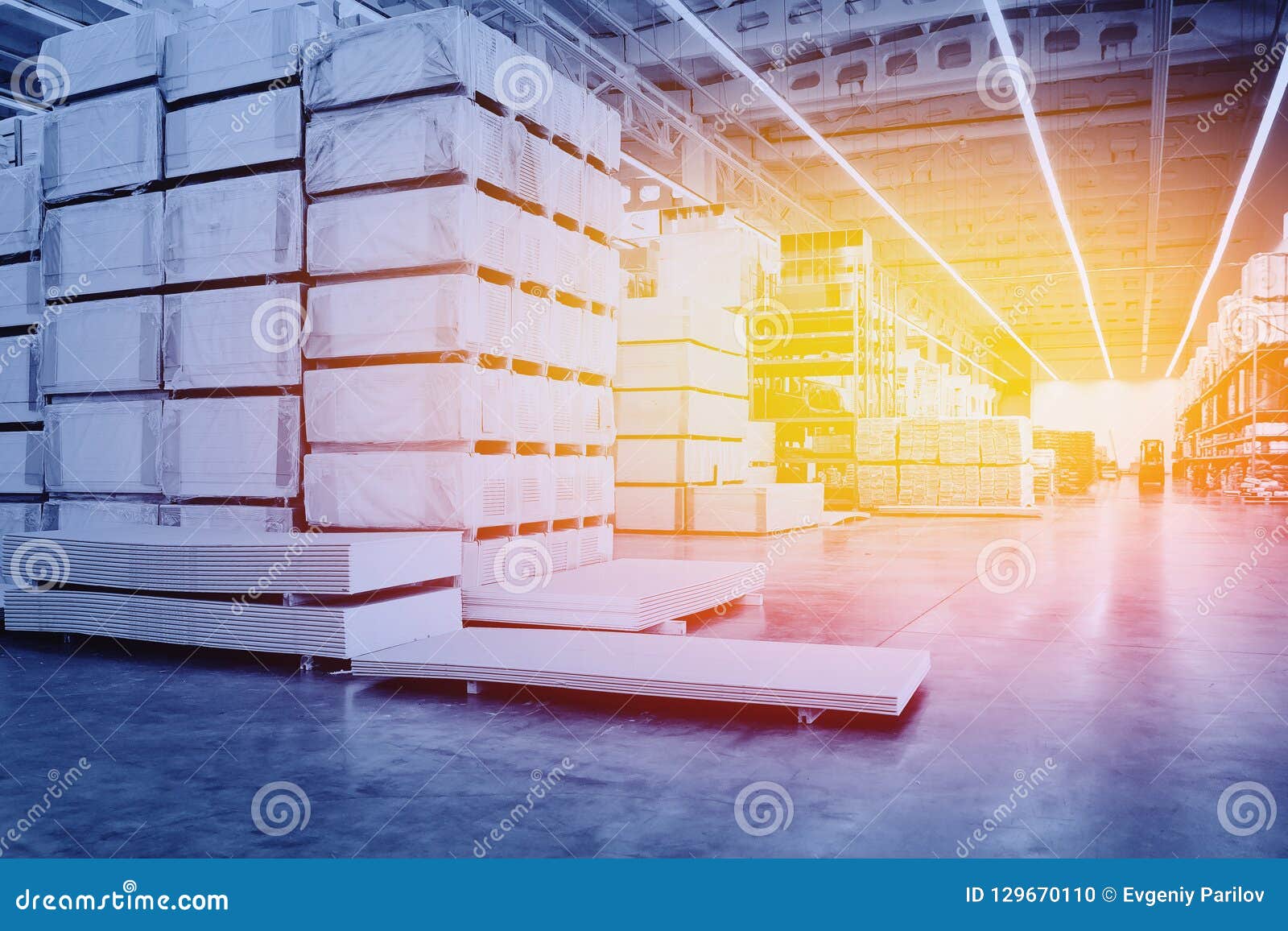 Large Modern Factory with Box Ware House Stock Photo - Image of metal ...