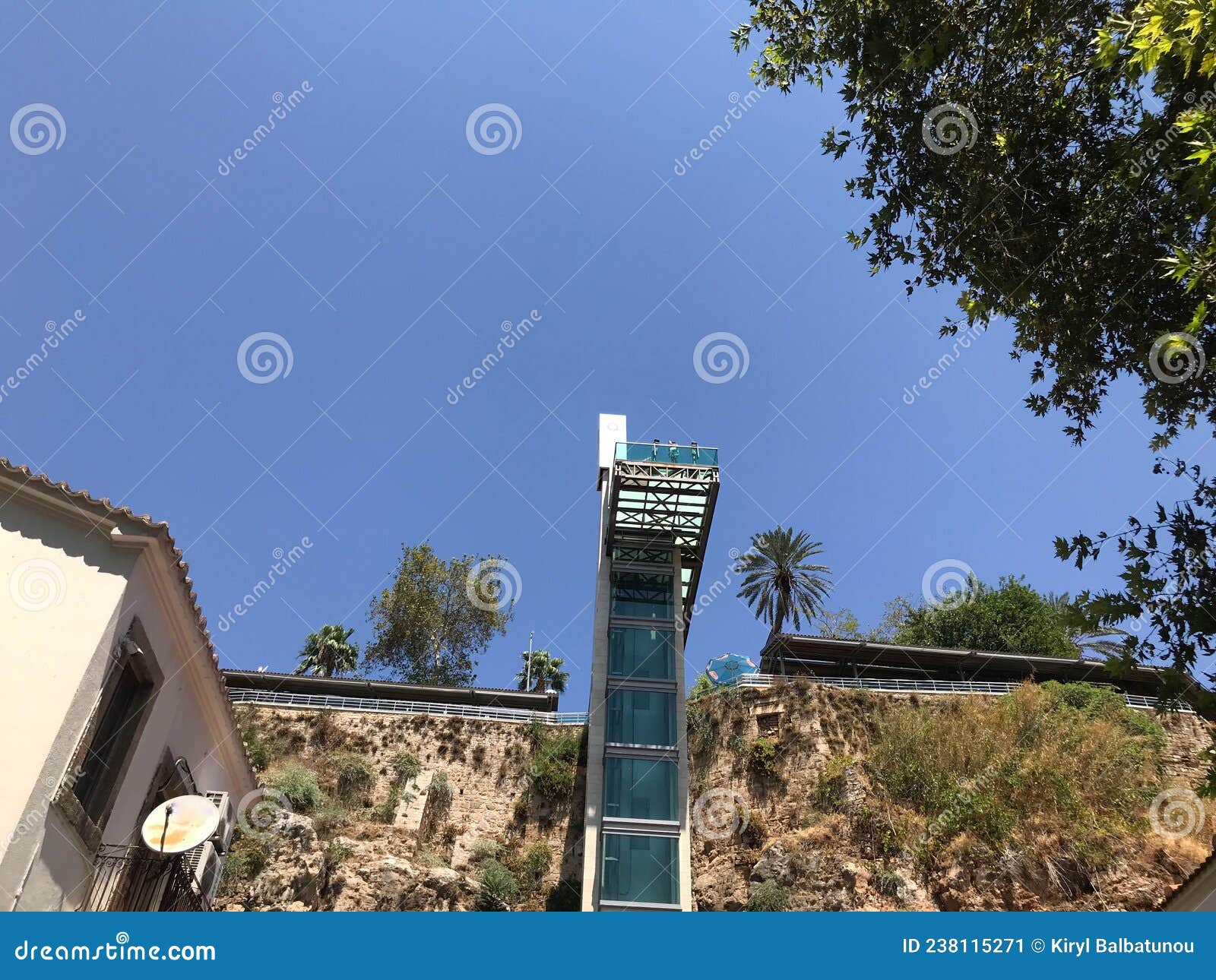 Large Modern High Glass Panoramic Elevator in Nature for Climbing the ...