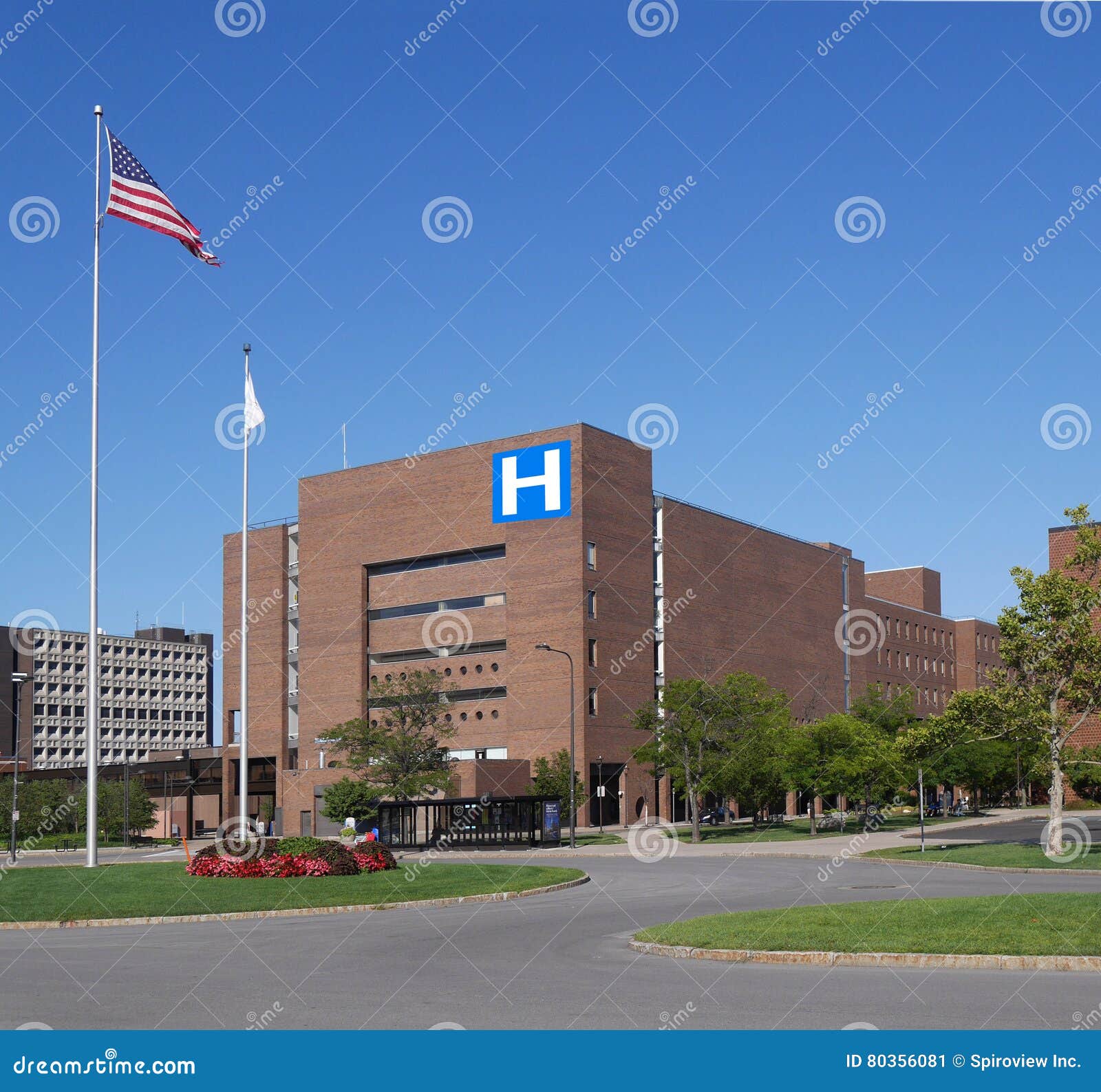 Large Modern Hospital Style Building Stock Image - Image of medical ...