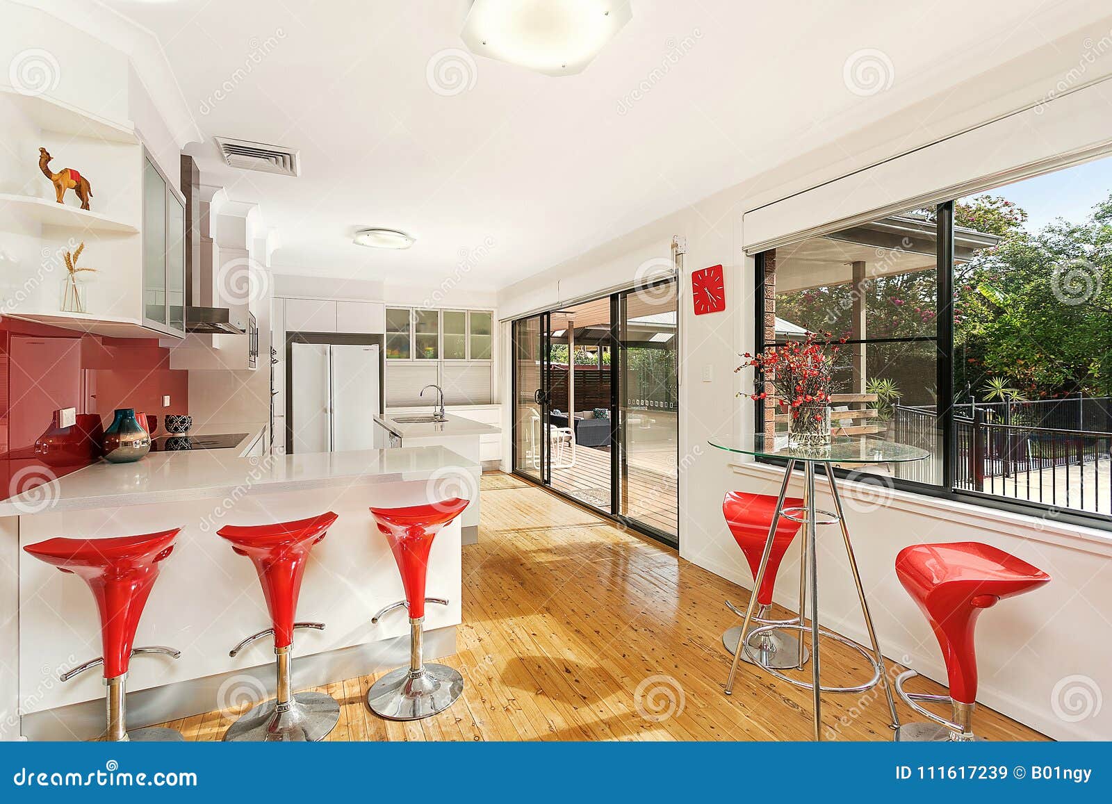 Large modern kitchen stock image. Image of lifestyle - 111617239