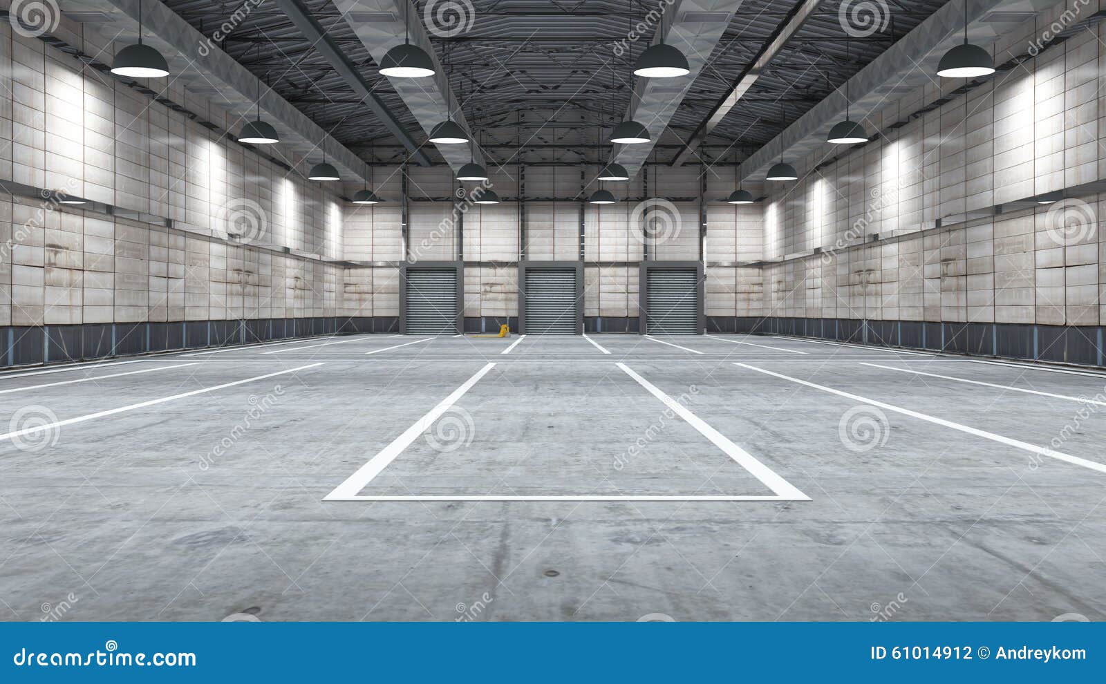 Large Modern Storehouse with Some Goods Stock Illustration ...