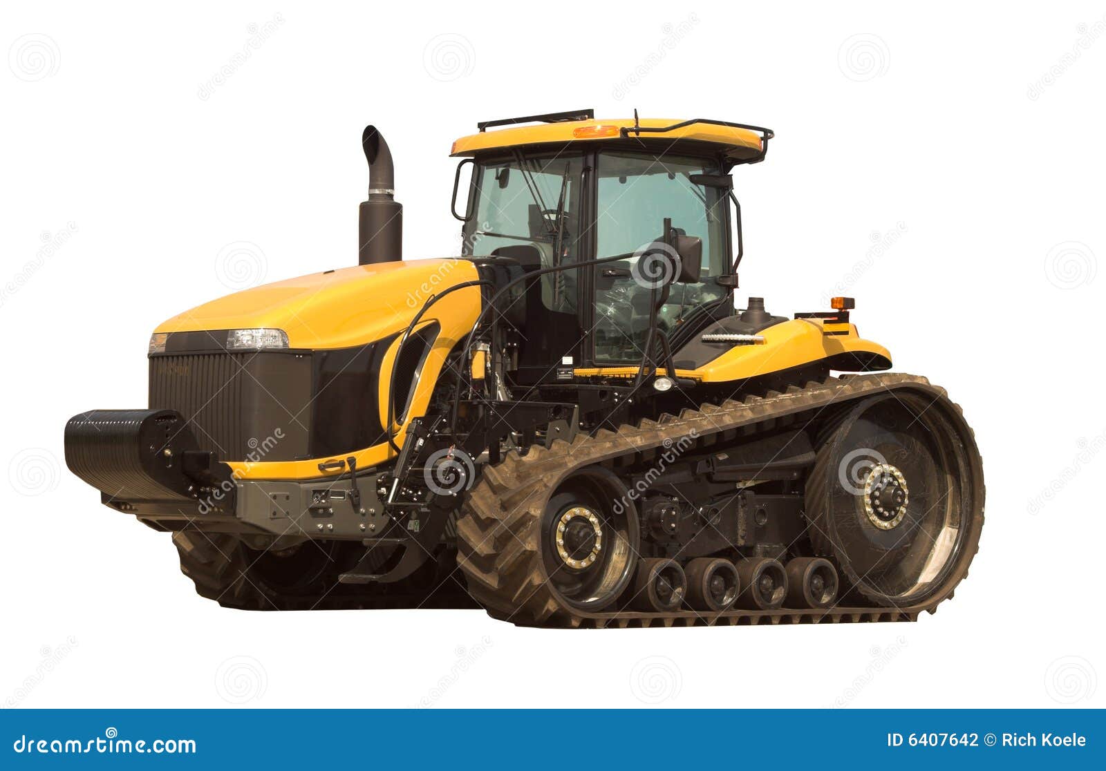 Large Modern Tractor stock photo. Image of single, yellow - 6407642