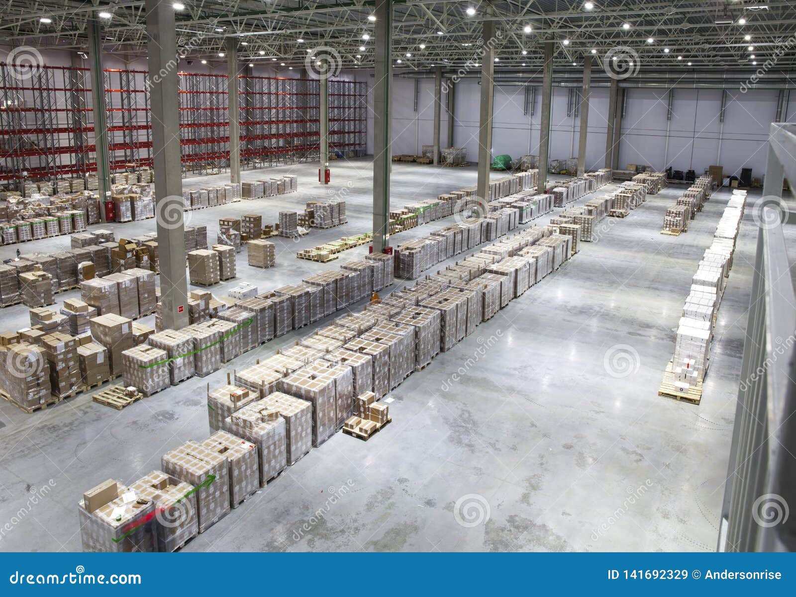 Large modern warehouse stock image. Image of commercial - 141692329