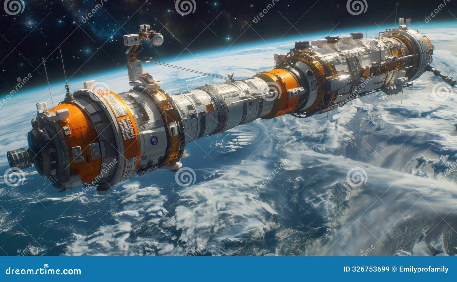 Construction of a Commercial Space Station in Low Earth Orbit Stock ...