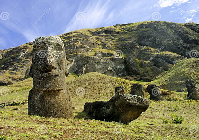 Large Monoliths at Easter Island Stock Photo - Image of polynesia, moai ...