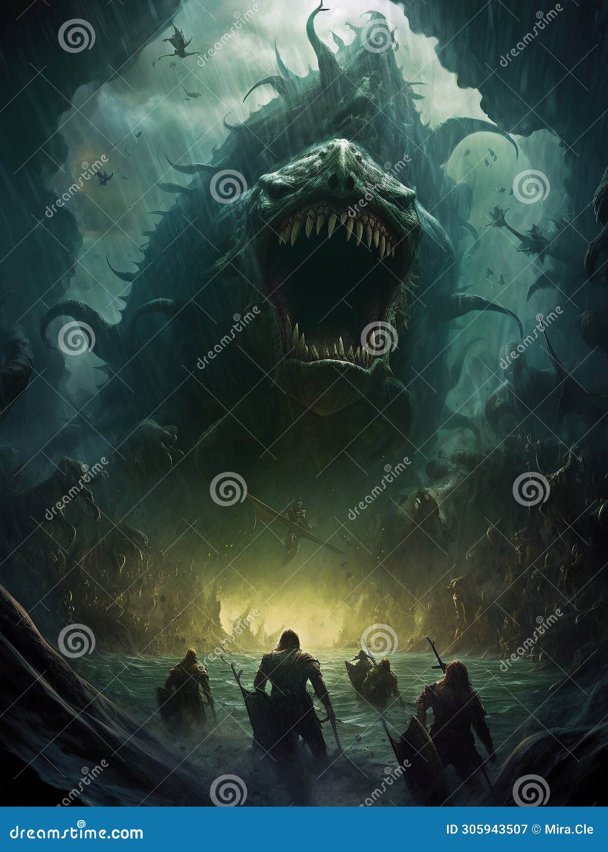 Fearsome Beast with Powerful Claws and Ferocious Teeth Created with ...