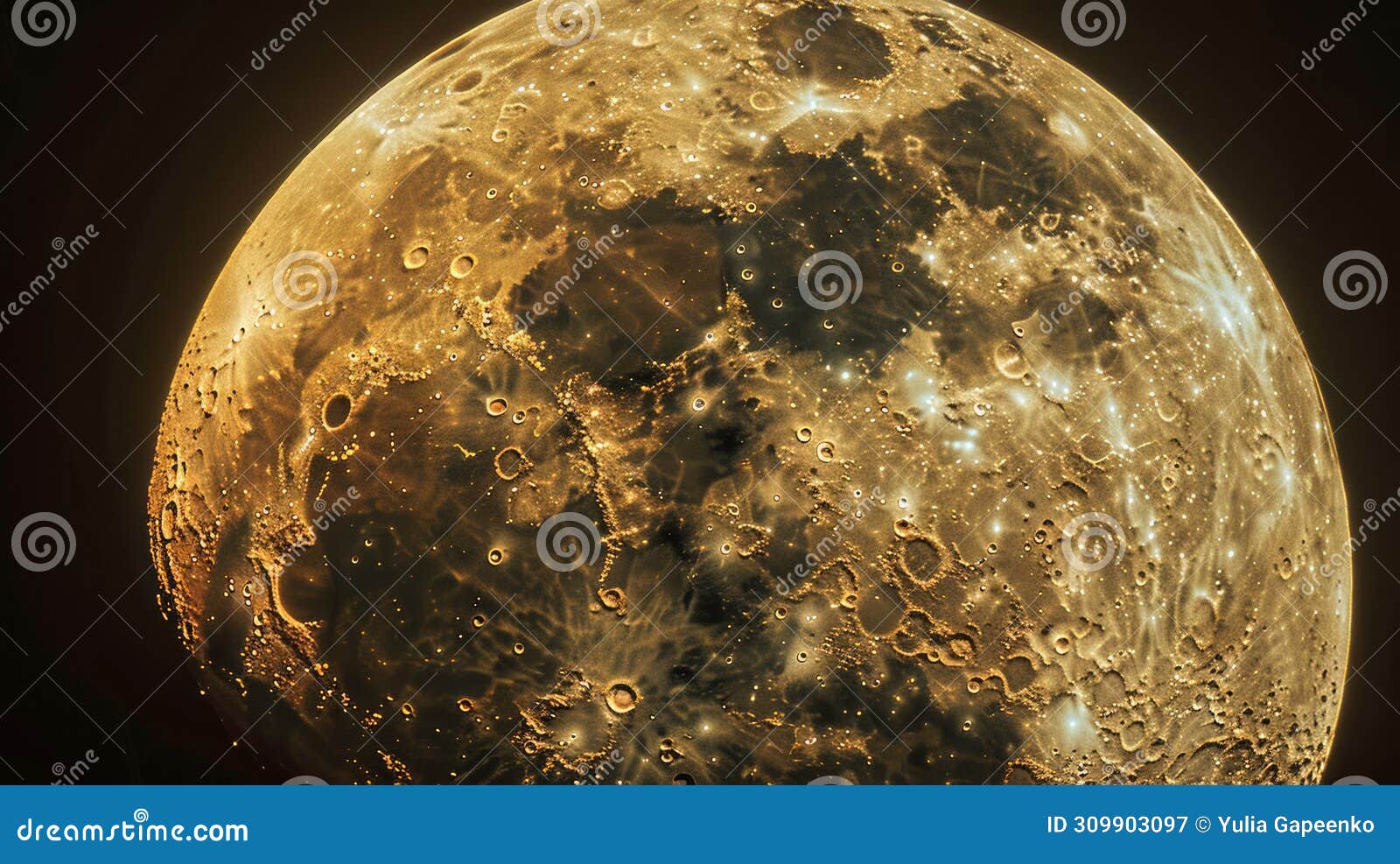 Large Moon with Bright Light Atop Stock Image - Image of outer ...