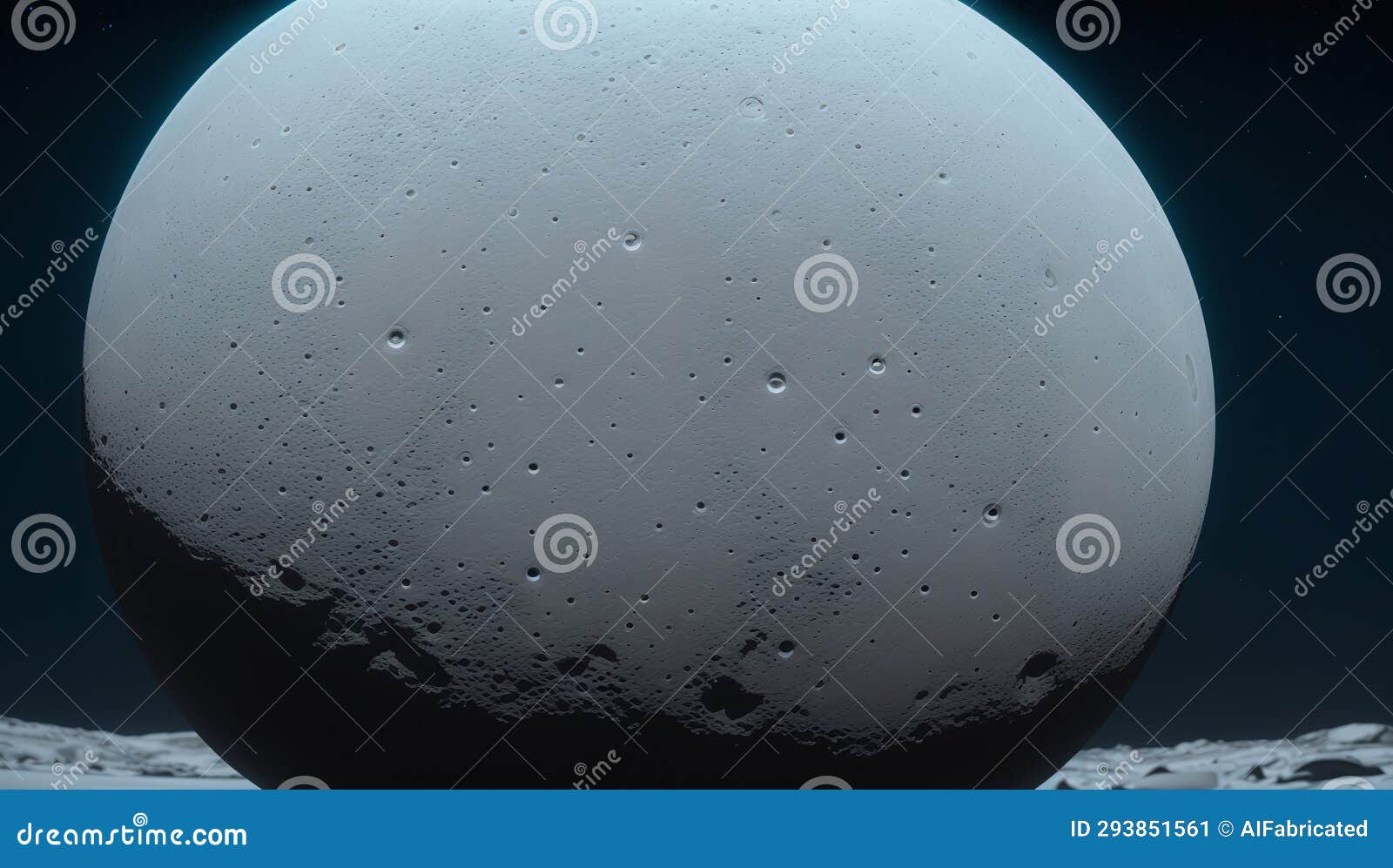 A Large Moon with a Small Moon in the Background Stock Illustration ...