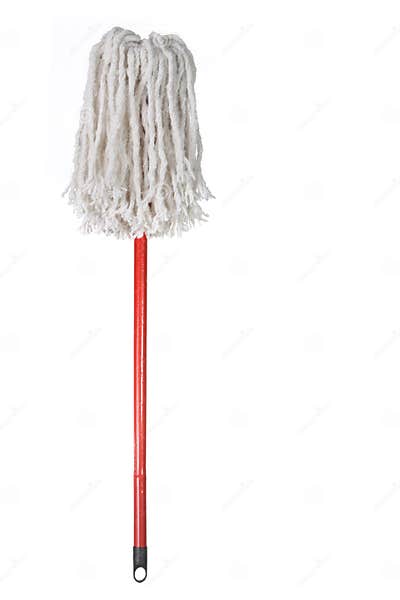 Large Mop Upside Down Isolated on White Stock Image - Image of isolated ...