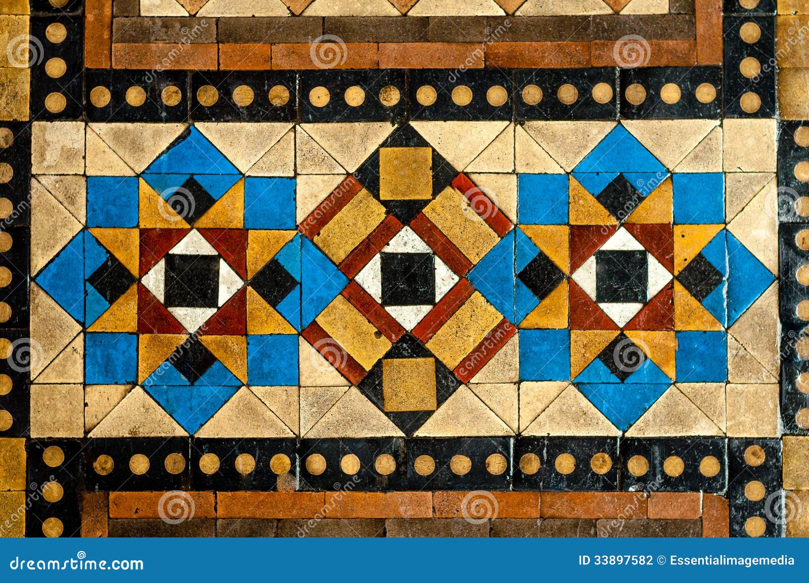 Large Mosaic Floor Tiles stock photo. Image of geometric - 33897582