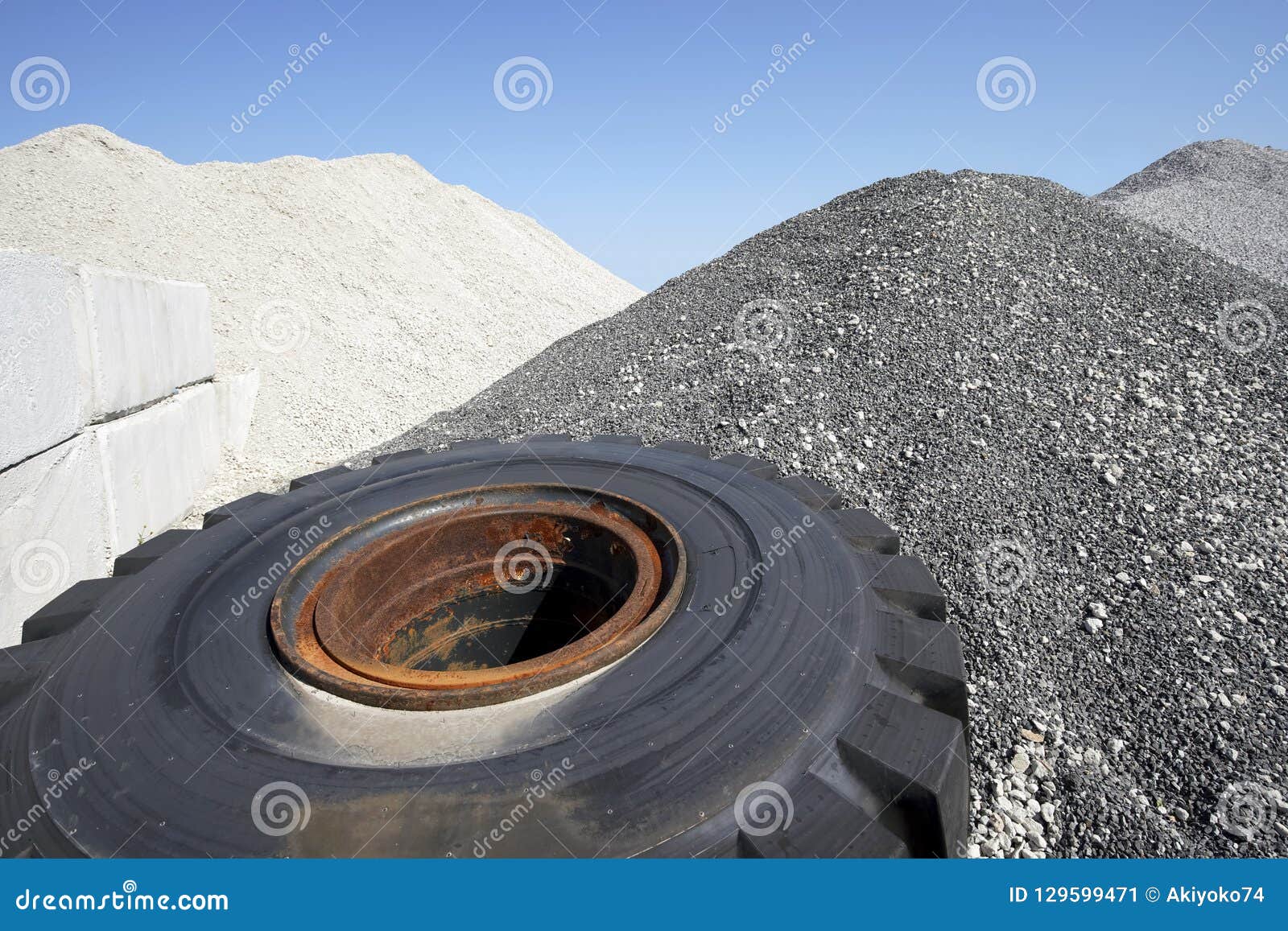 Large Mound of Crushed Stone Granite Stock Image - Image of mineral ...