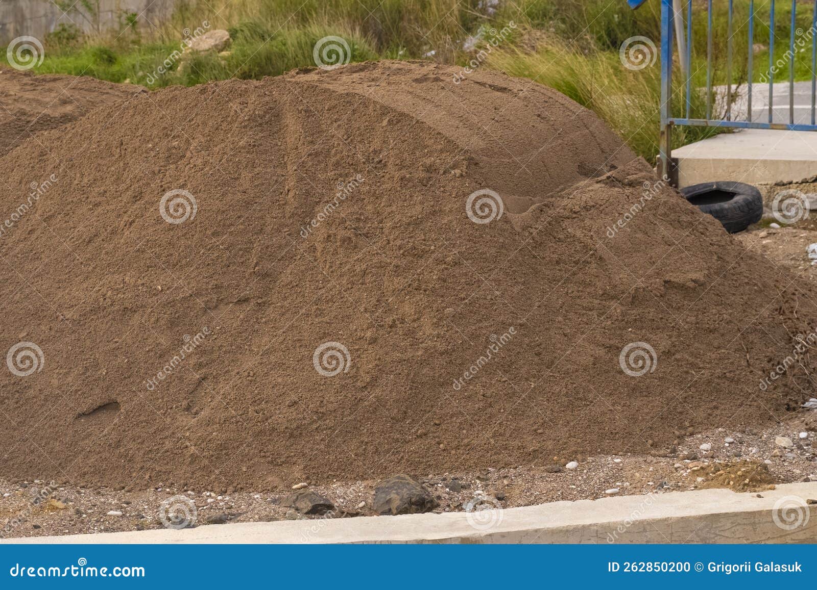 A Large Mountain of Construction Sand for the Construction of the ...