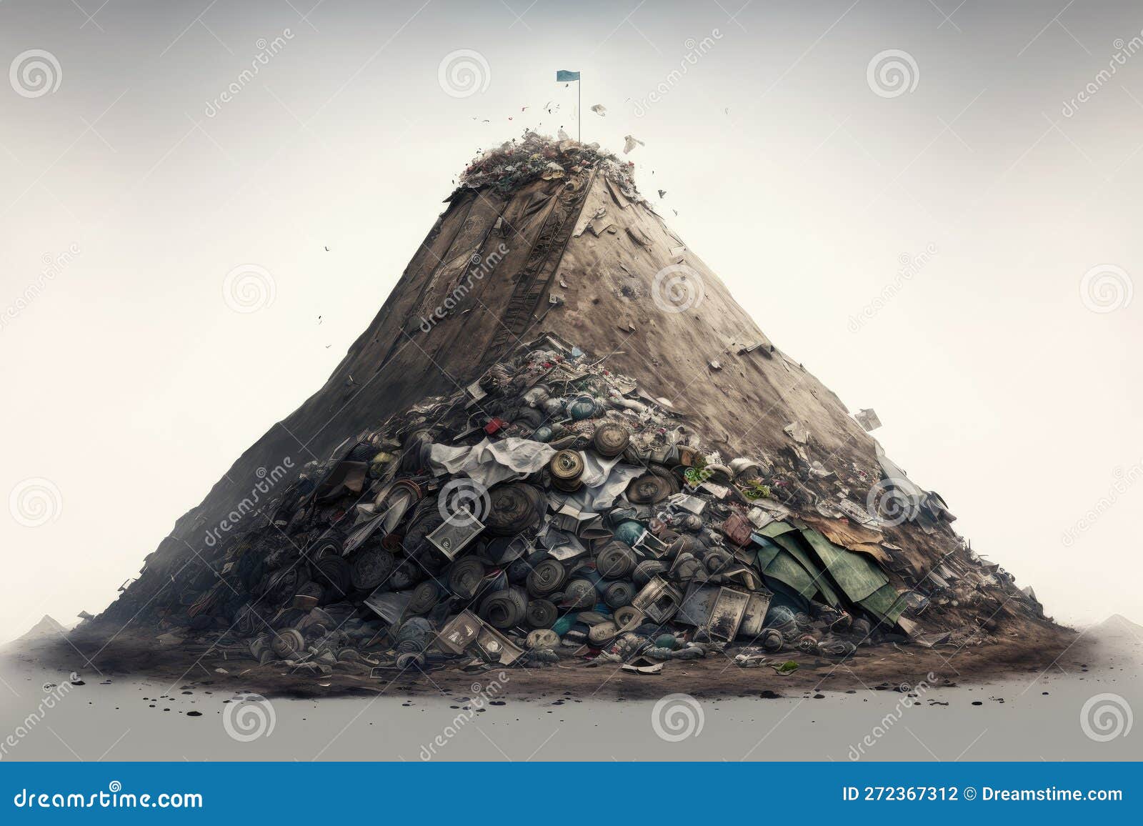 Large Mountain of Junk and Overflowing Garbage in Dirty Ground Stock ...