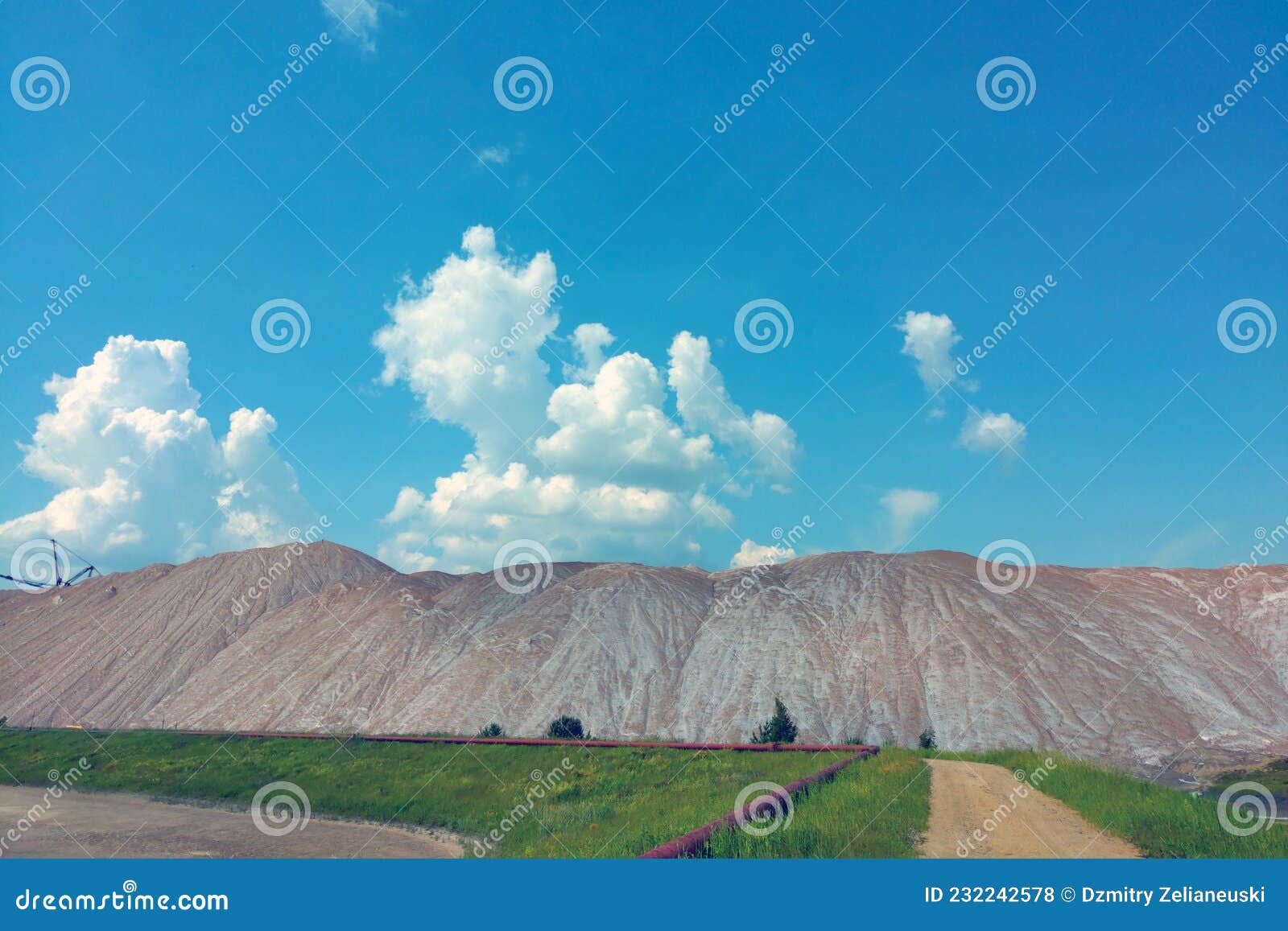 Large Mountains from the Production Spent Ore. Mining Stock Photo ...