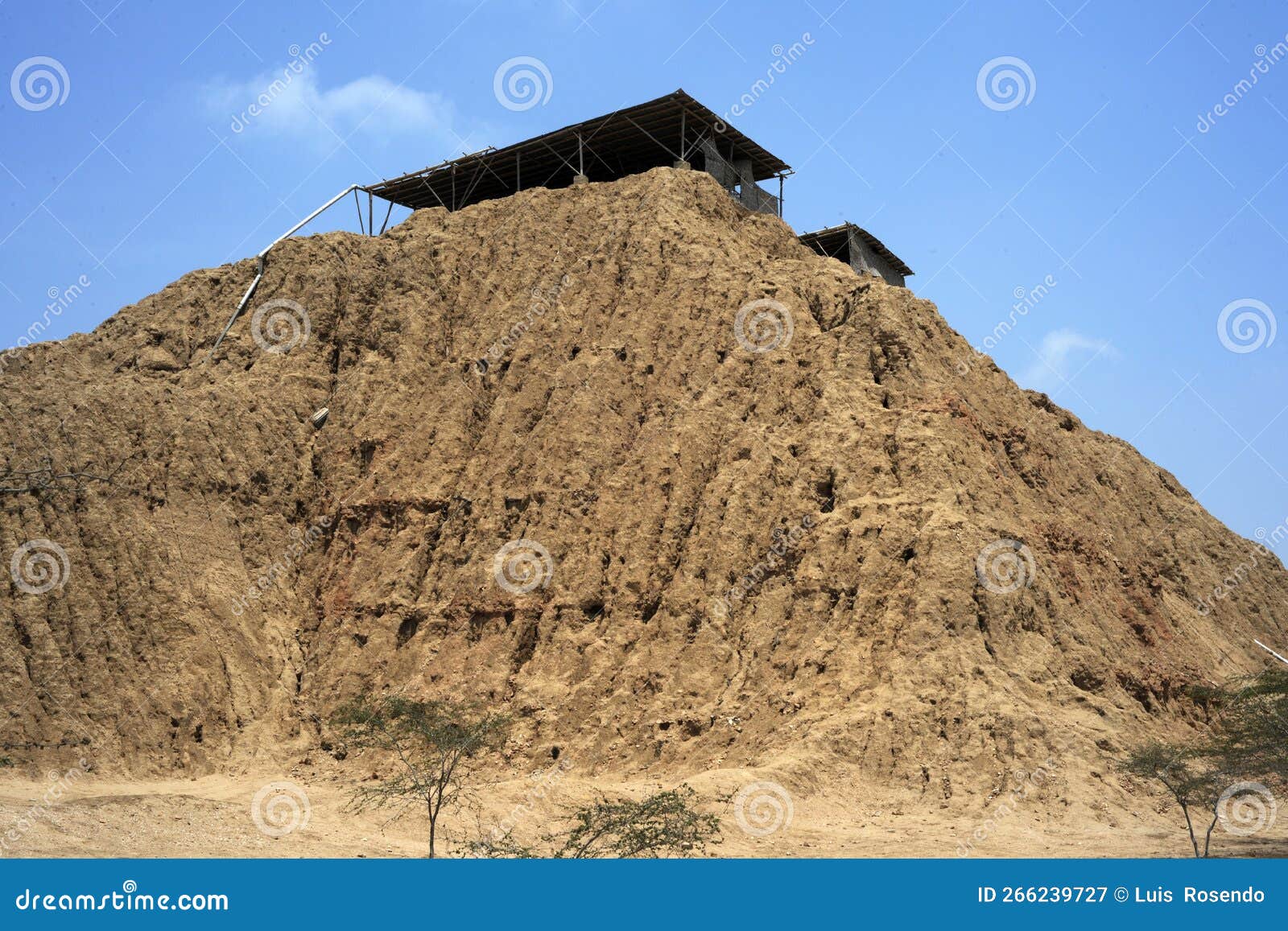 Large Mud Pyramids of Tucume in the Desert of Lambayeque-PERU Stock ...