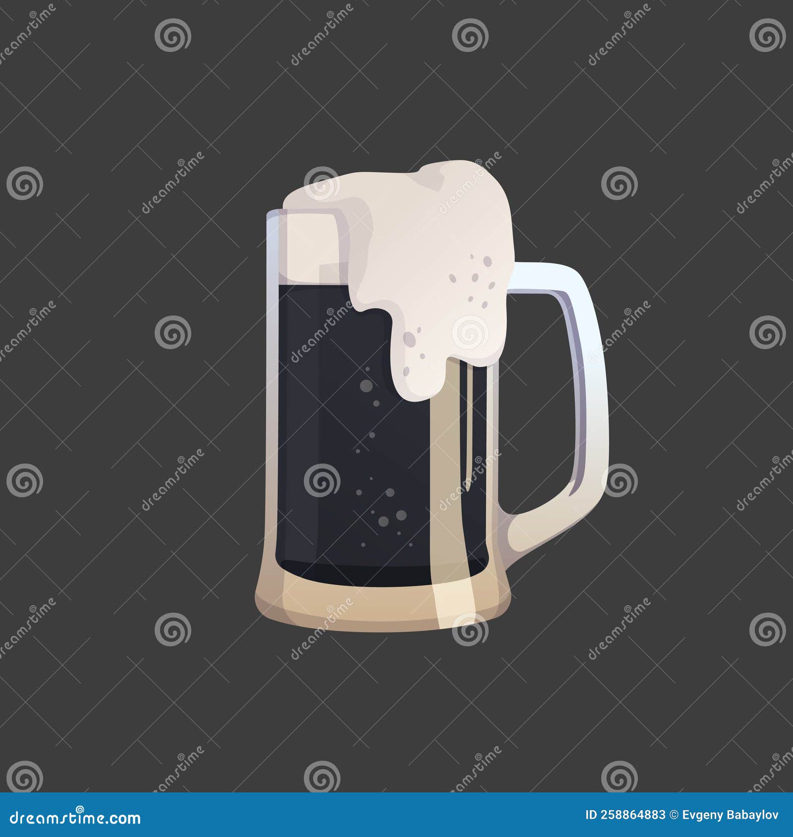 Large Mug of Fresh Dark Foamy Beer - Vector Stock Vector - Illustration ...