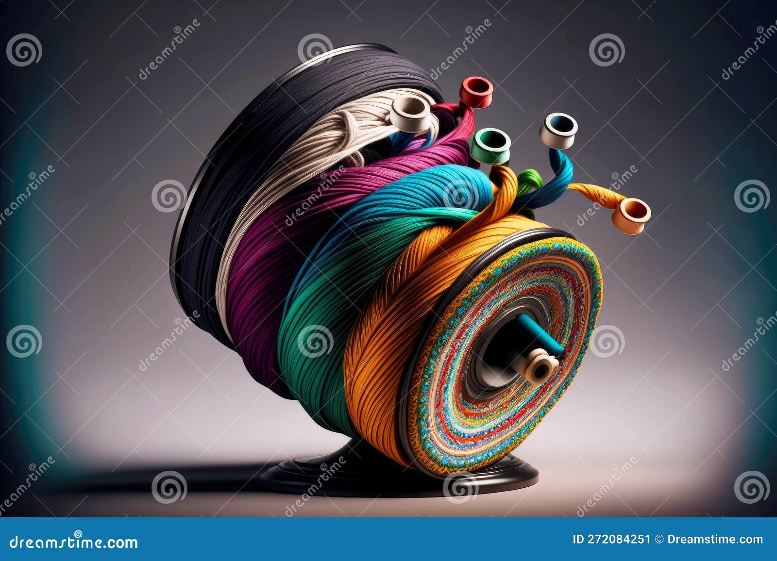 Large Multi-colored Coil with Threads for Sewing Clothes Textile ...