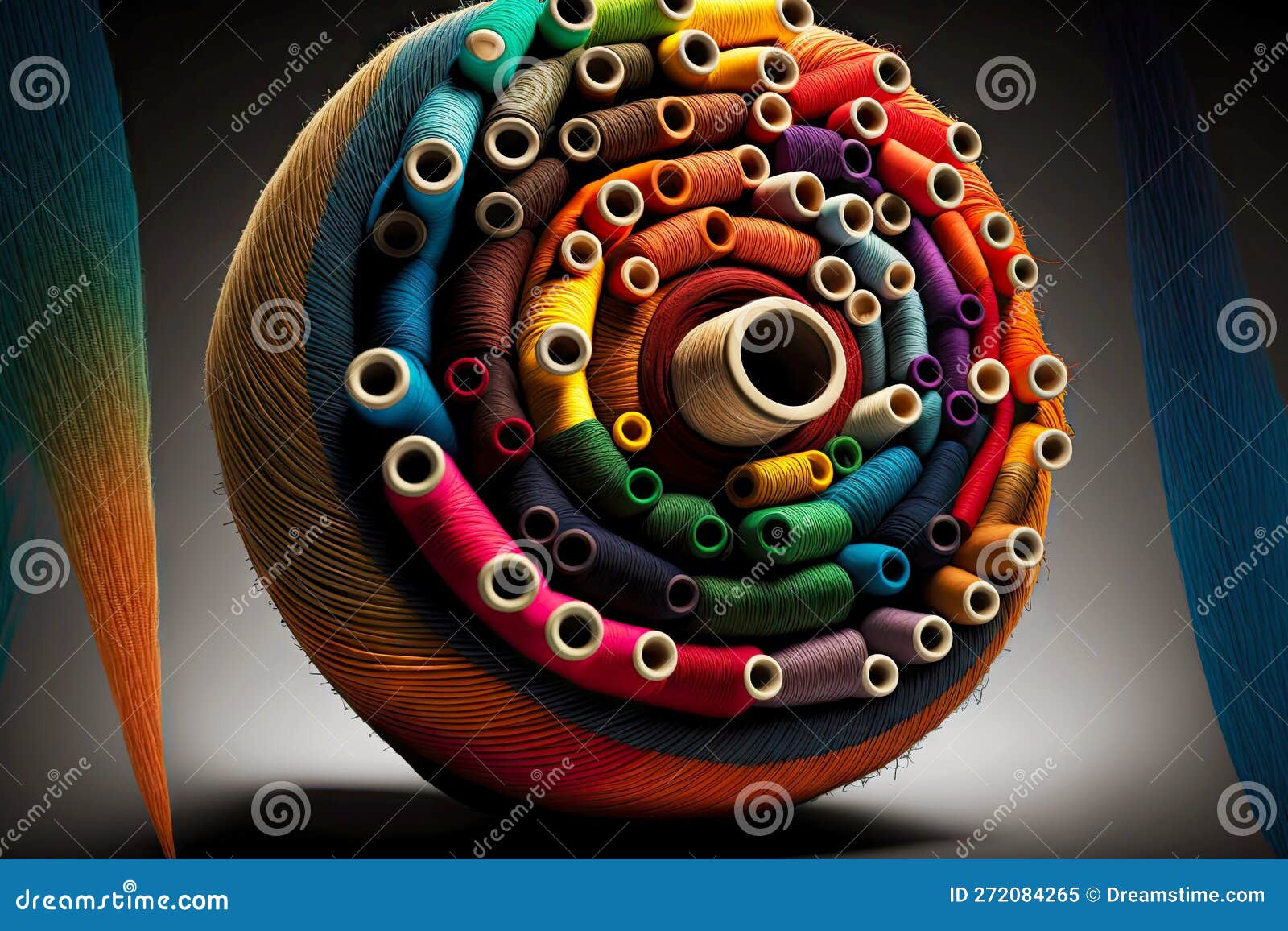 Large Multi-colored Coil with Threads for Sewing Clothes Textile ...