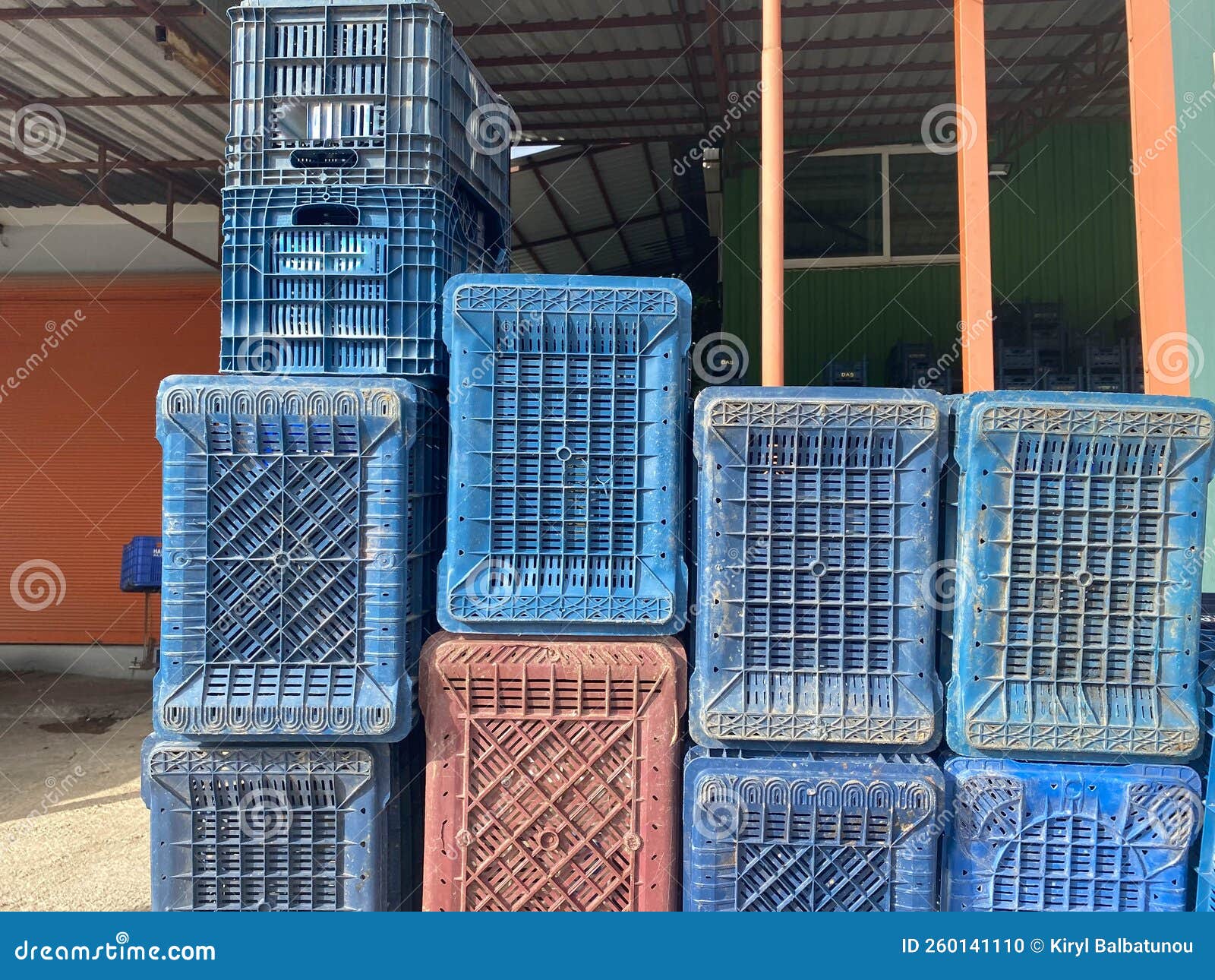 Large Multi-colored Plastic Boxes for Goods and Products Stand As a ...