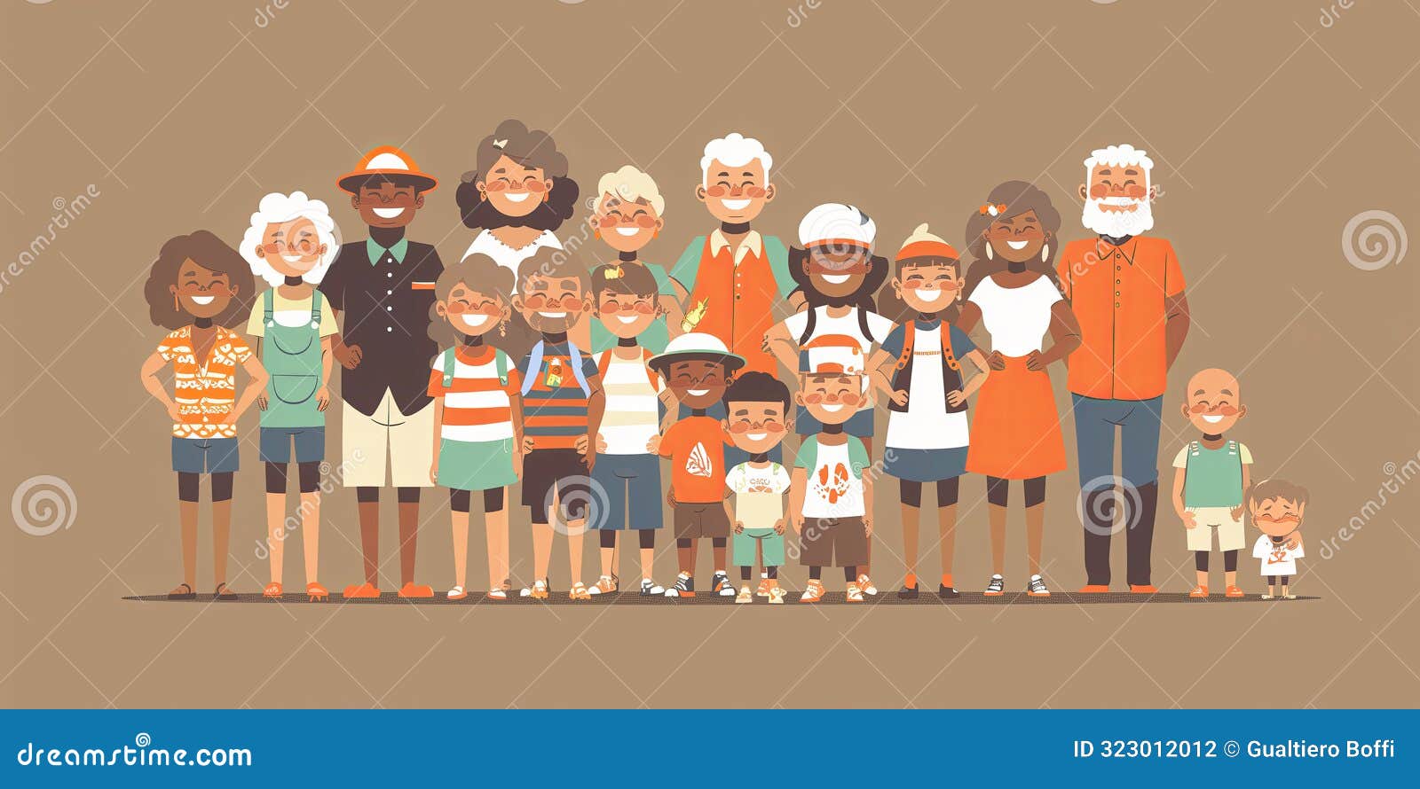 Large Multi-generational Family Posing Together and Smiling Stock ...