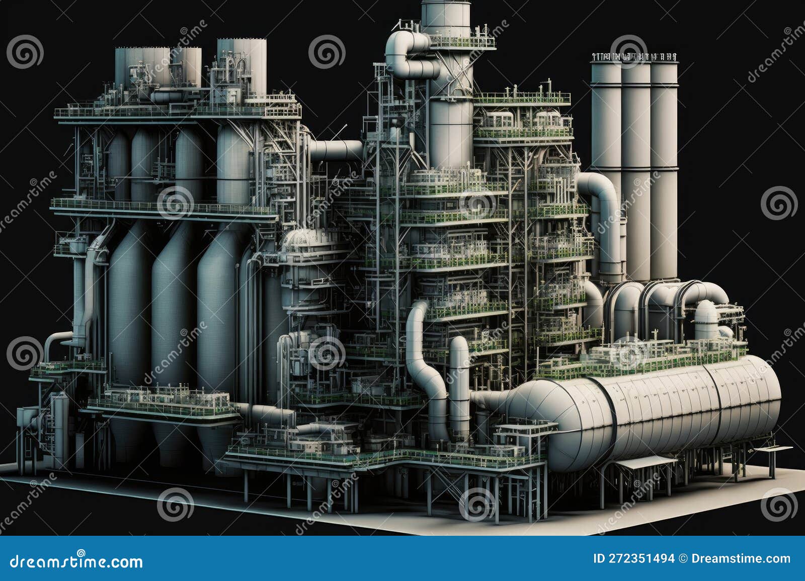 Large Multi-level Processing Unit at Refinery Complex Stock ...