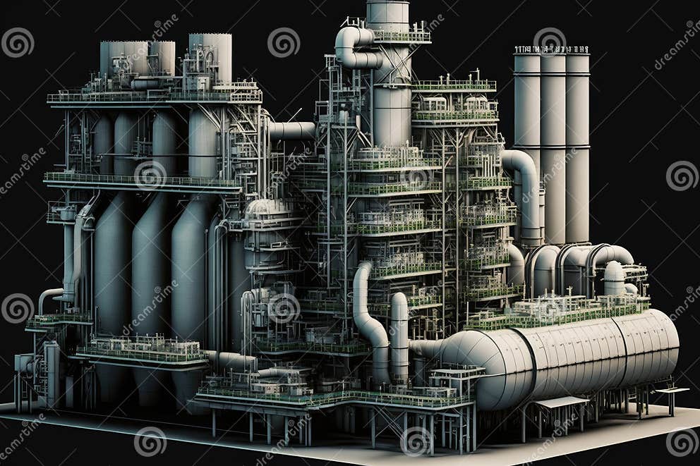 Large Multi-level Processing Unit at Refinery Complex Stock ...