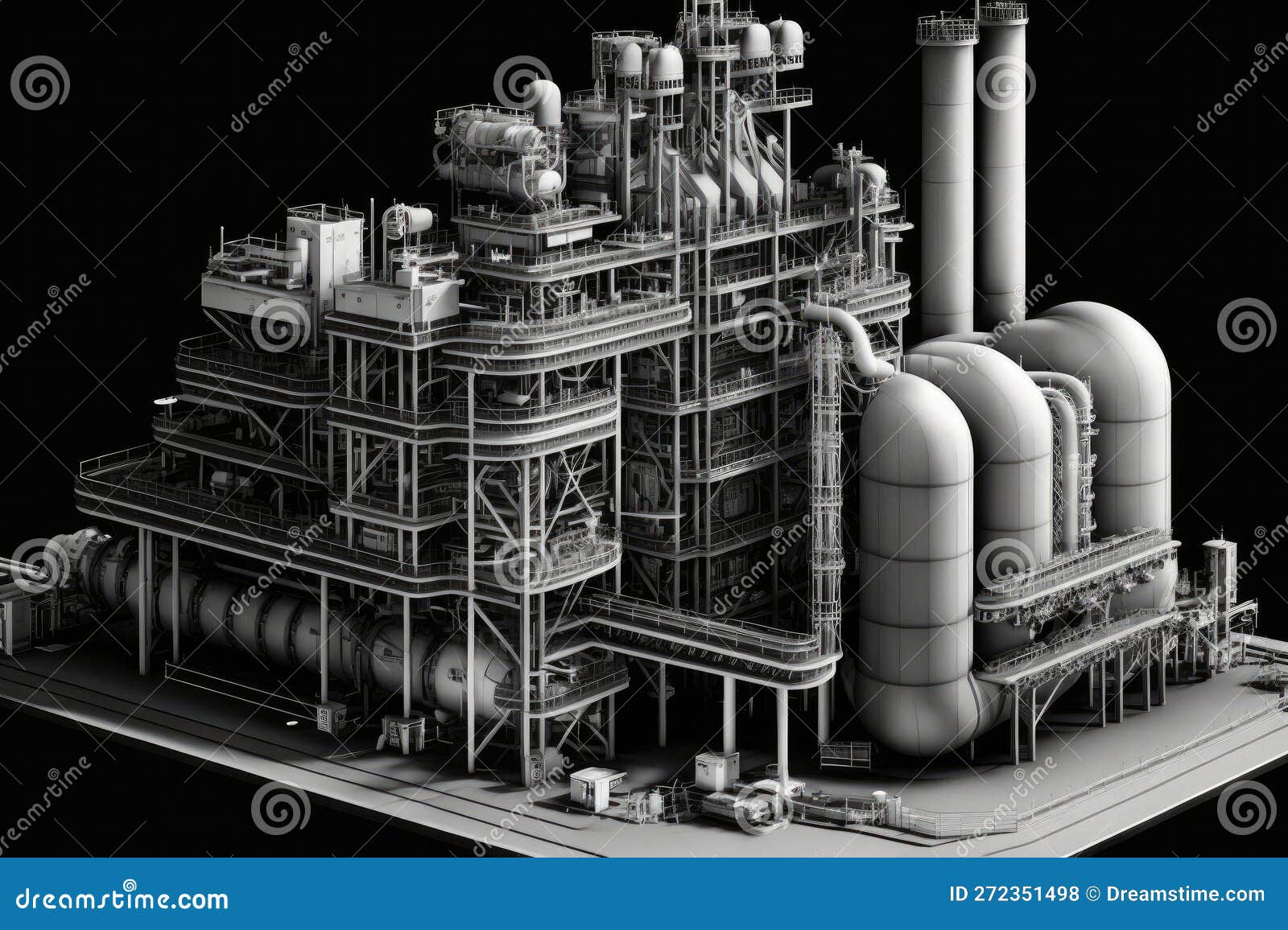 Large Multi-level Processing Unit at Refinery Complex Stock ...