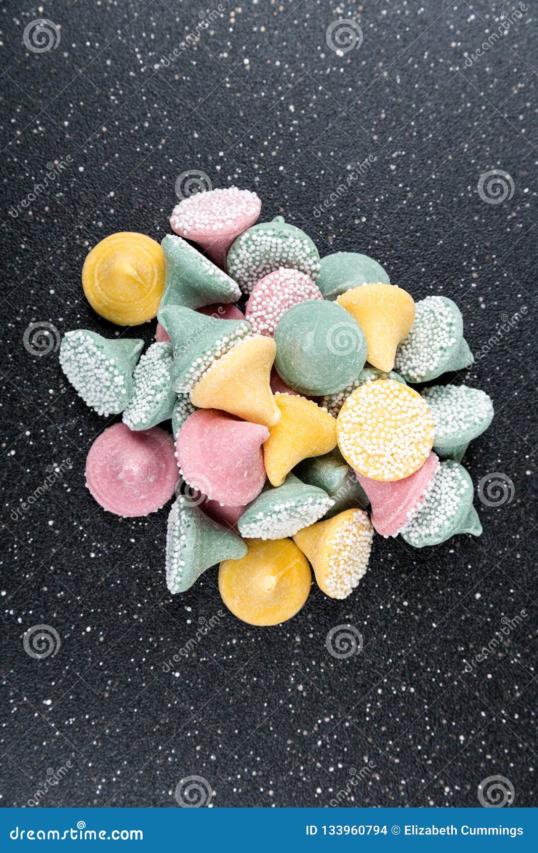 Large Multicolored Drops with Sugar Ball Coated Candy Stock Photo ...